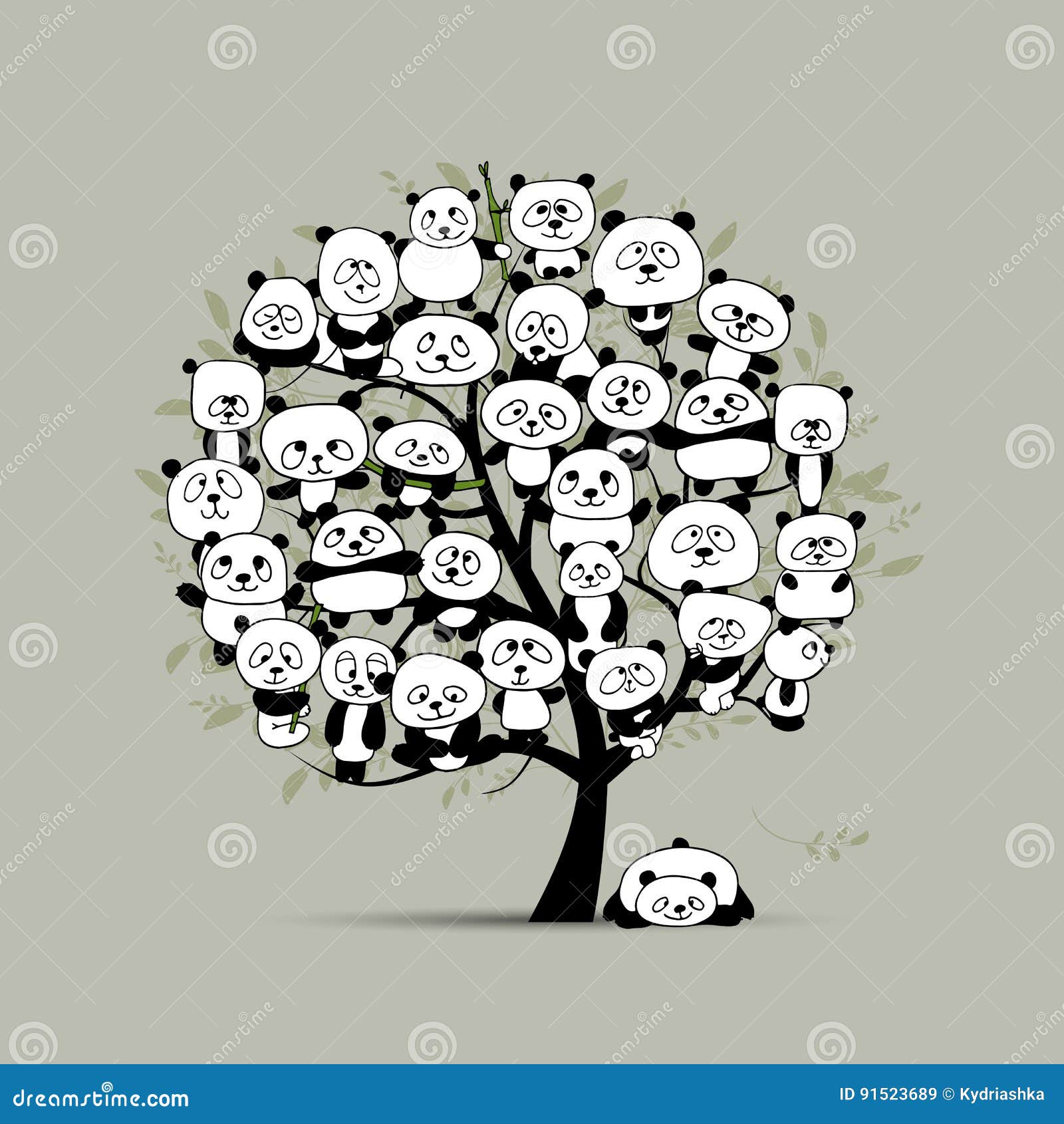 Set Of Funny Pandas Vector Illustration | CartoonDealer.com #72808652
