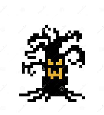 Tree Ghost Pixel Image 8 Bit Stock Vector - Illustration of pattern ...