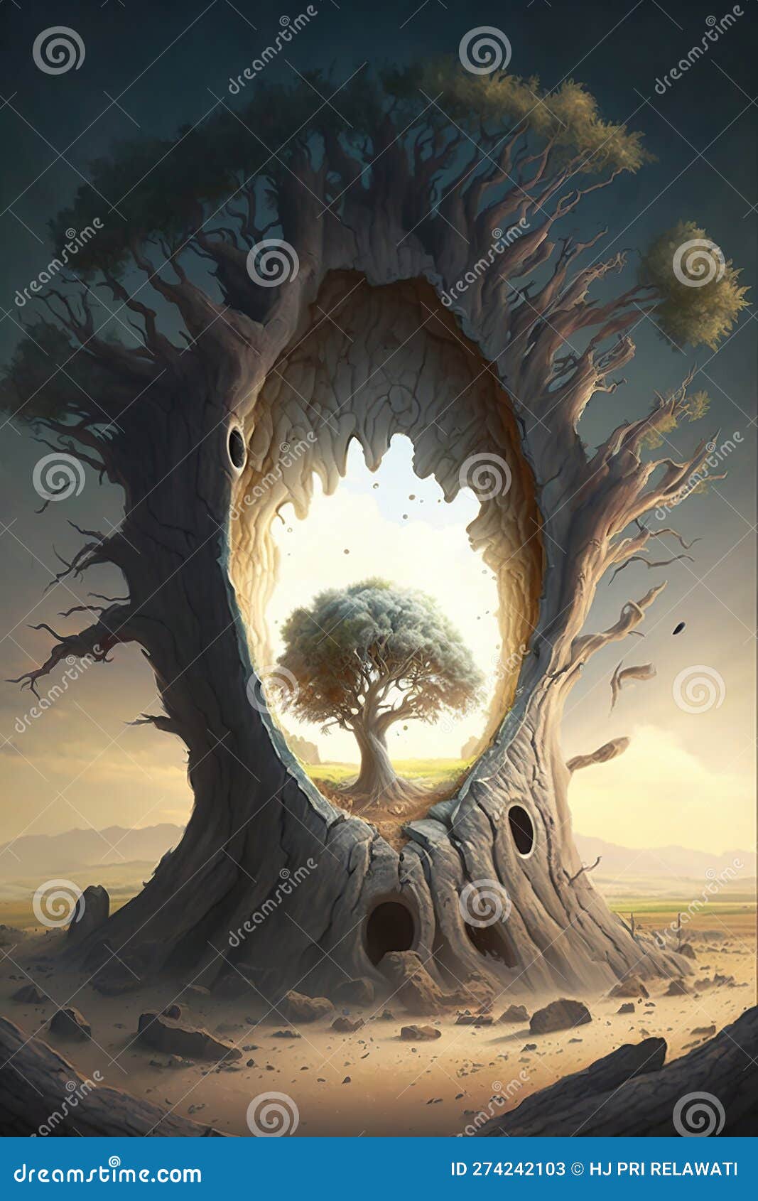 Tree with a Giant Hole in the Middle of it. Generative Ai Stock ...