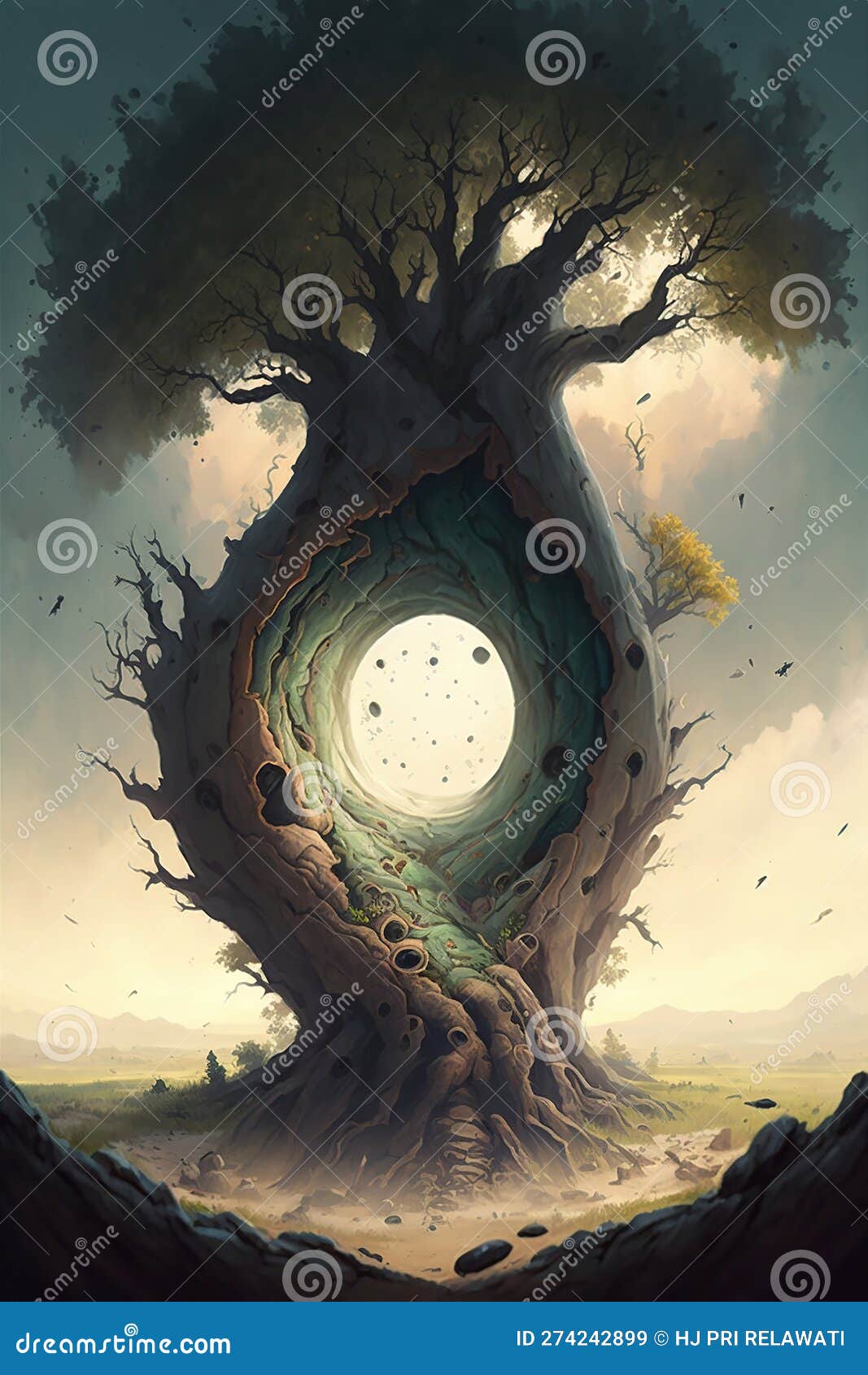 Tree with a Giant Hole in the Middle of it. Generative Ai Stock ...