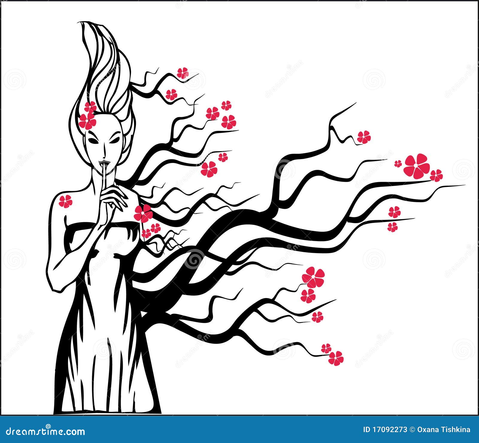 Tree girl stock vector. Illustration of beauty, card - 17092273