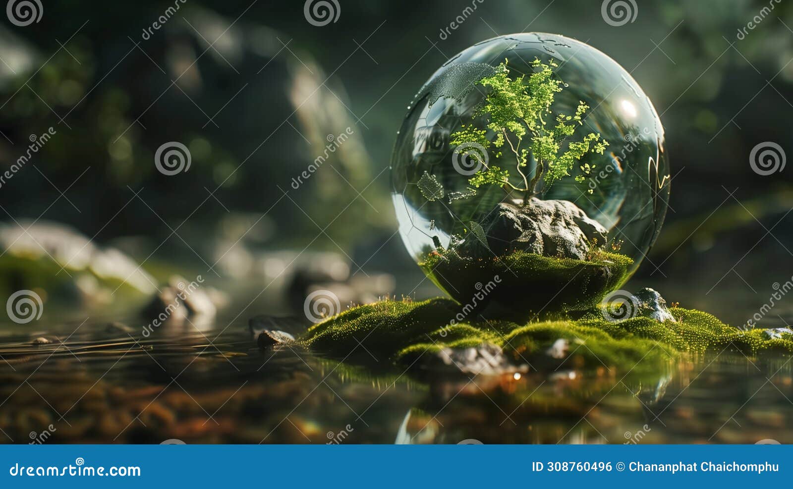 Tree in the Glass Globe with Concept Ecofriendly Enviroment Stock Photo ...