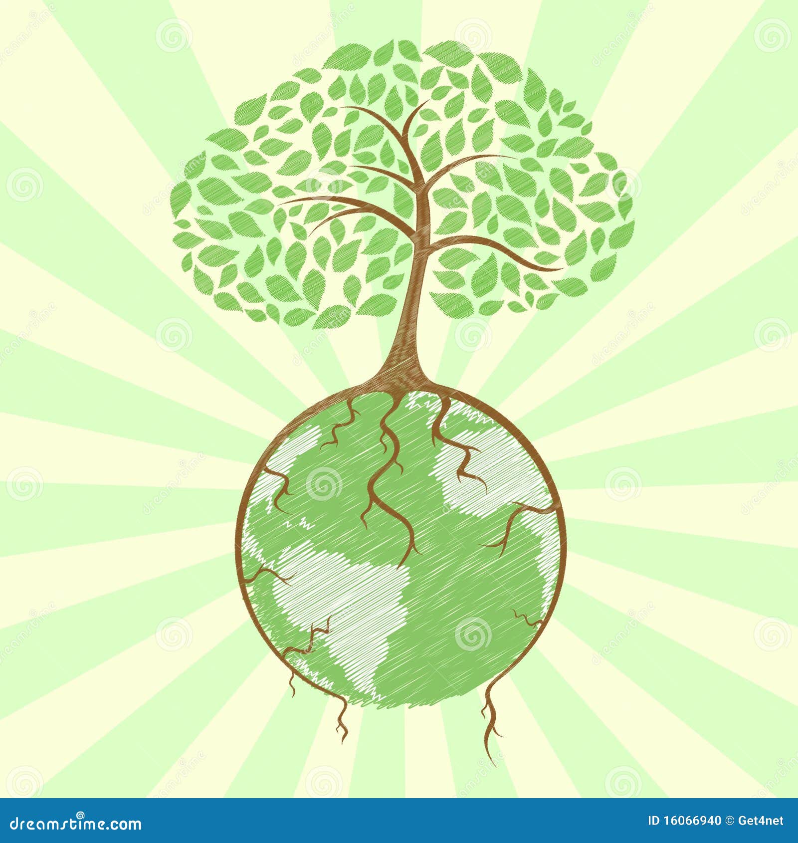 Tree on globe stock illustration. Illustration of isolated - 16066940