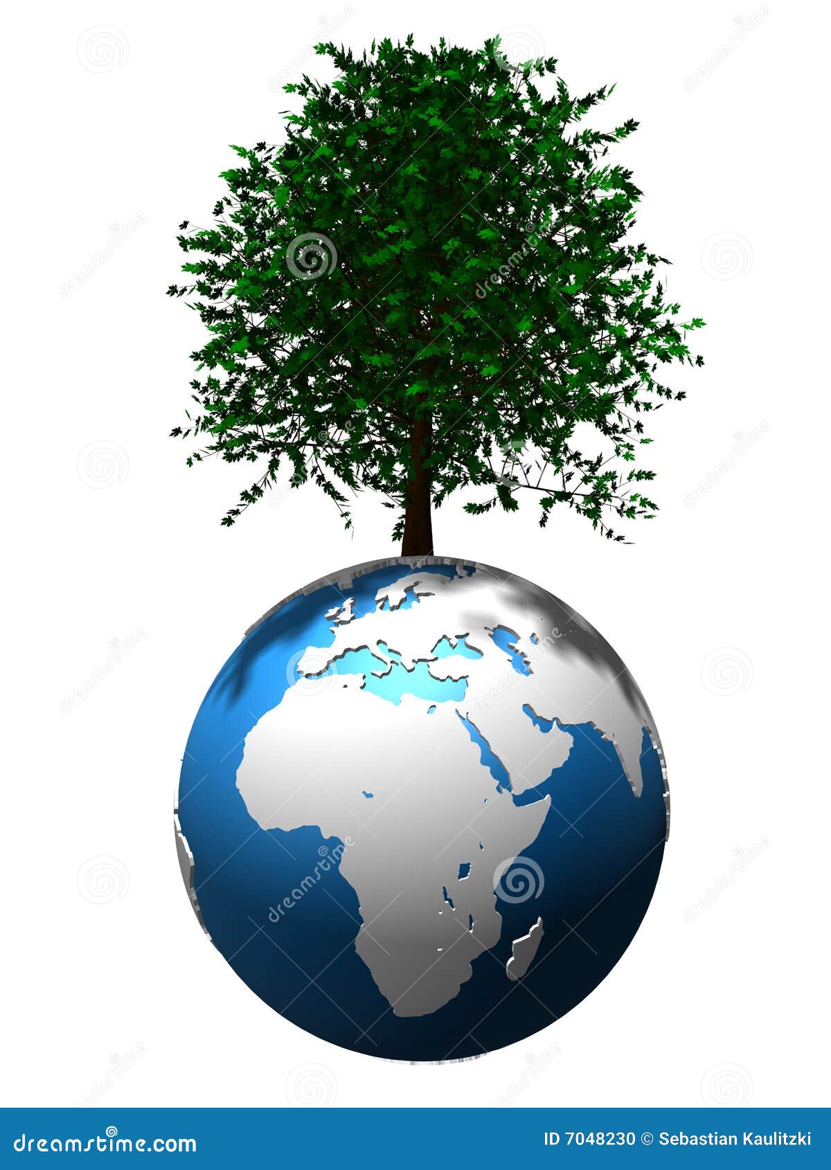 Tree on globe stock illustration. Illustration of conservation - 7048230