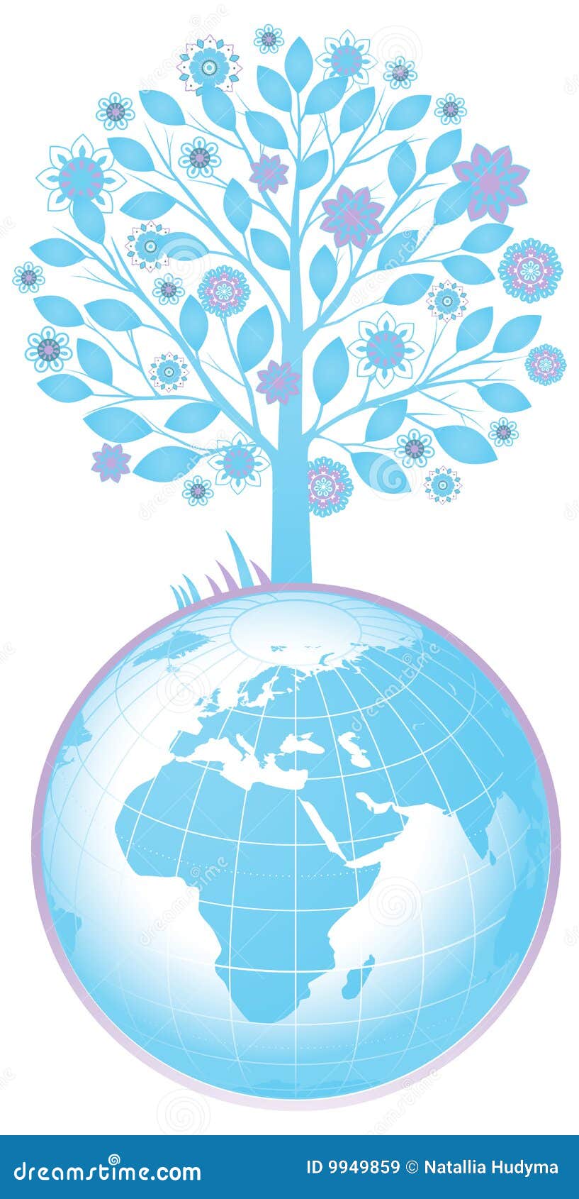 Tree and Globe. stock vector. Illustration of global, environment - 9949859