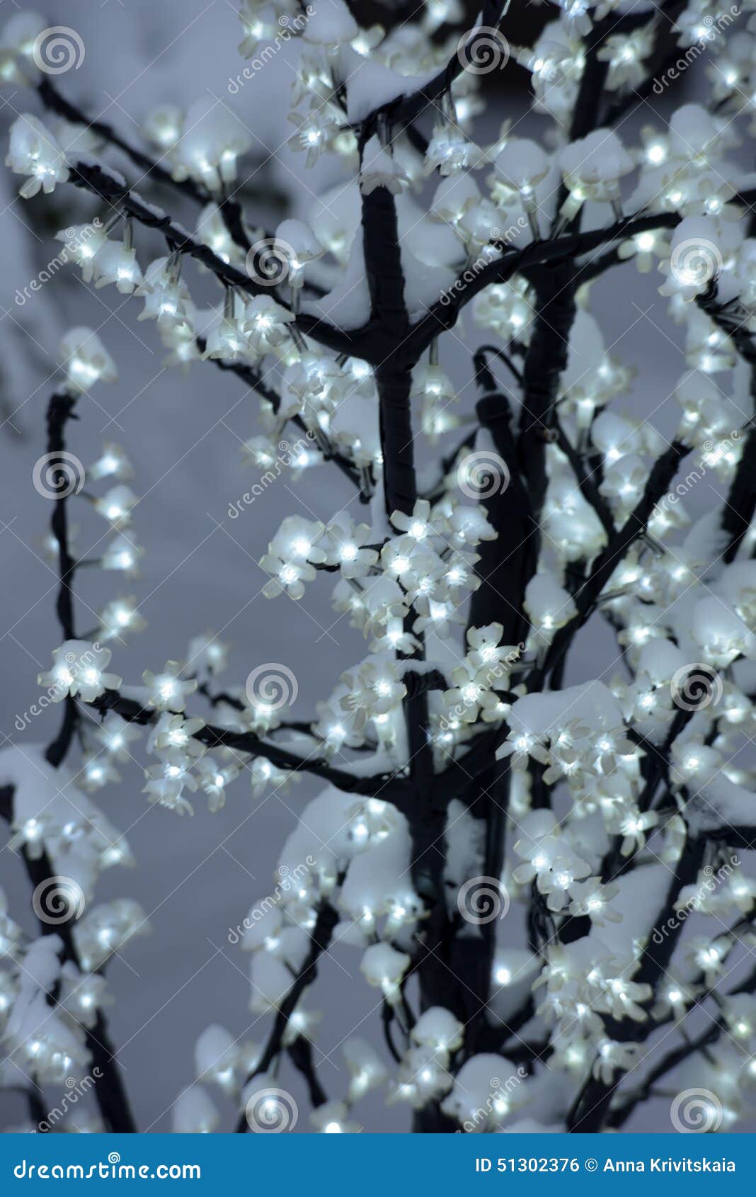 Tree with glowing flowers stock photo. Image of holidays - 51302376
