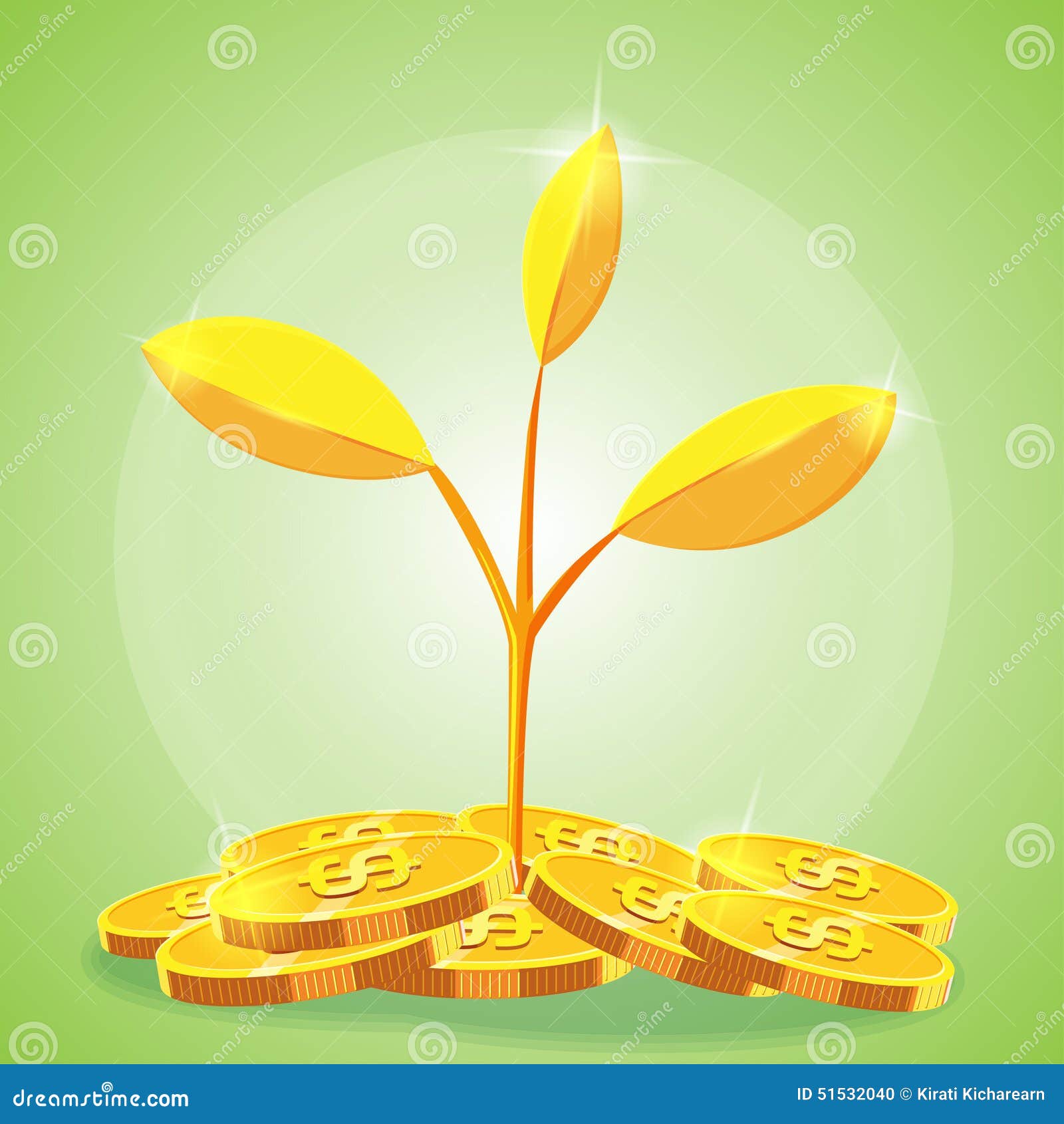 Tree Gold coin cartoon stock vector. Illustration of coin - 51532040