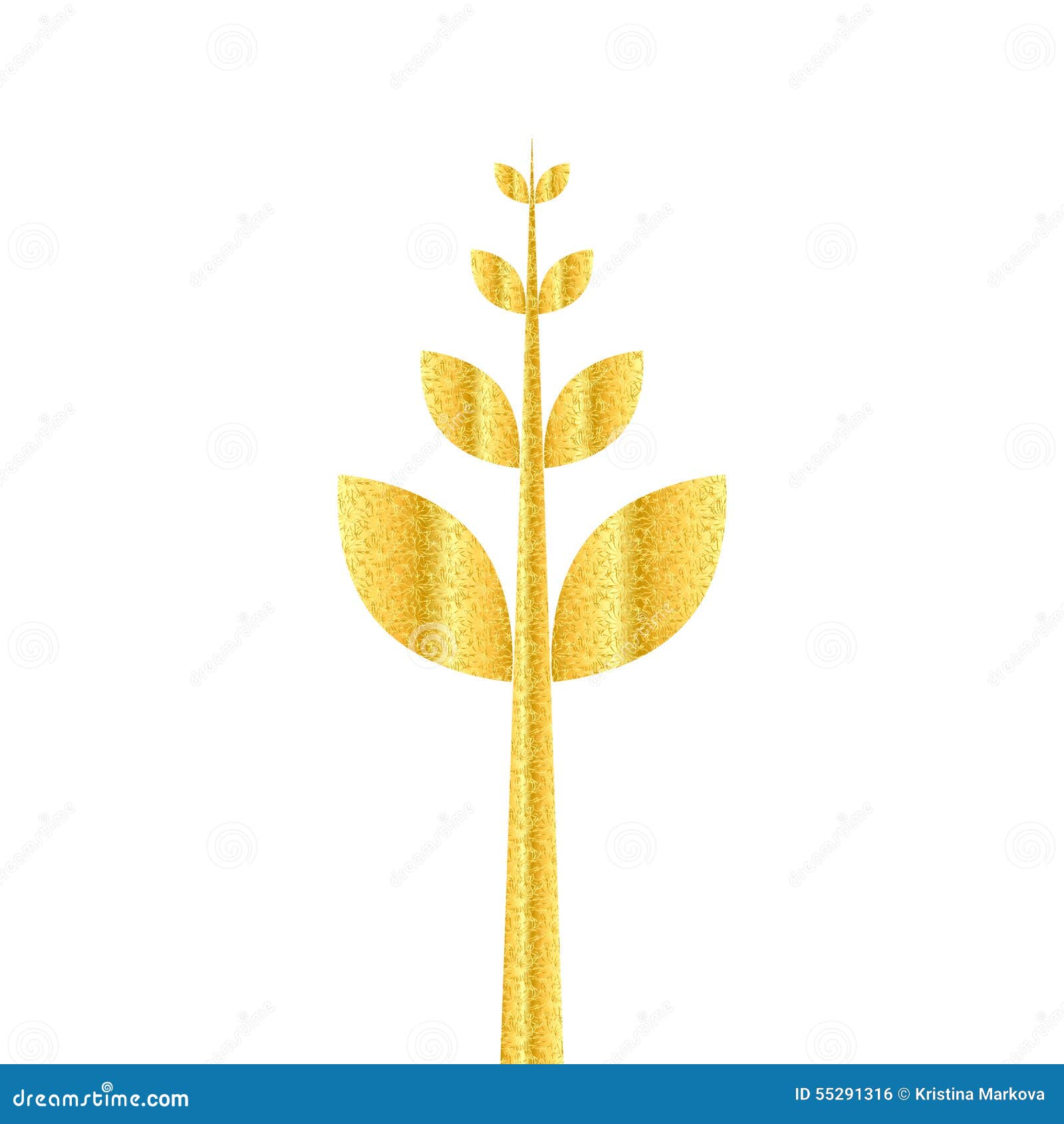 Tree gold growth plant stock vector. Illustration of vector - 55291316