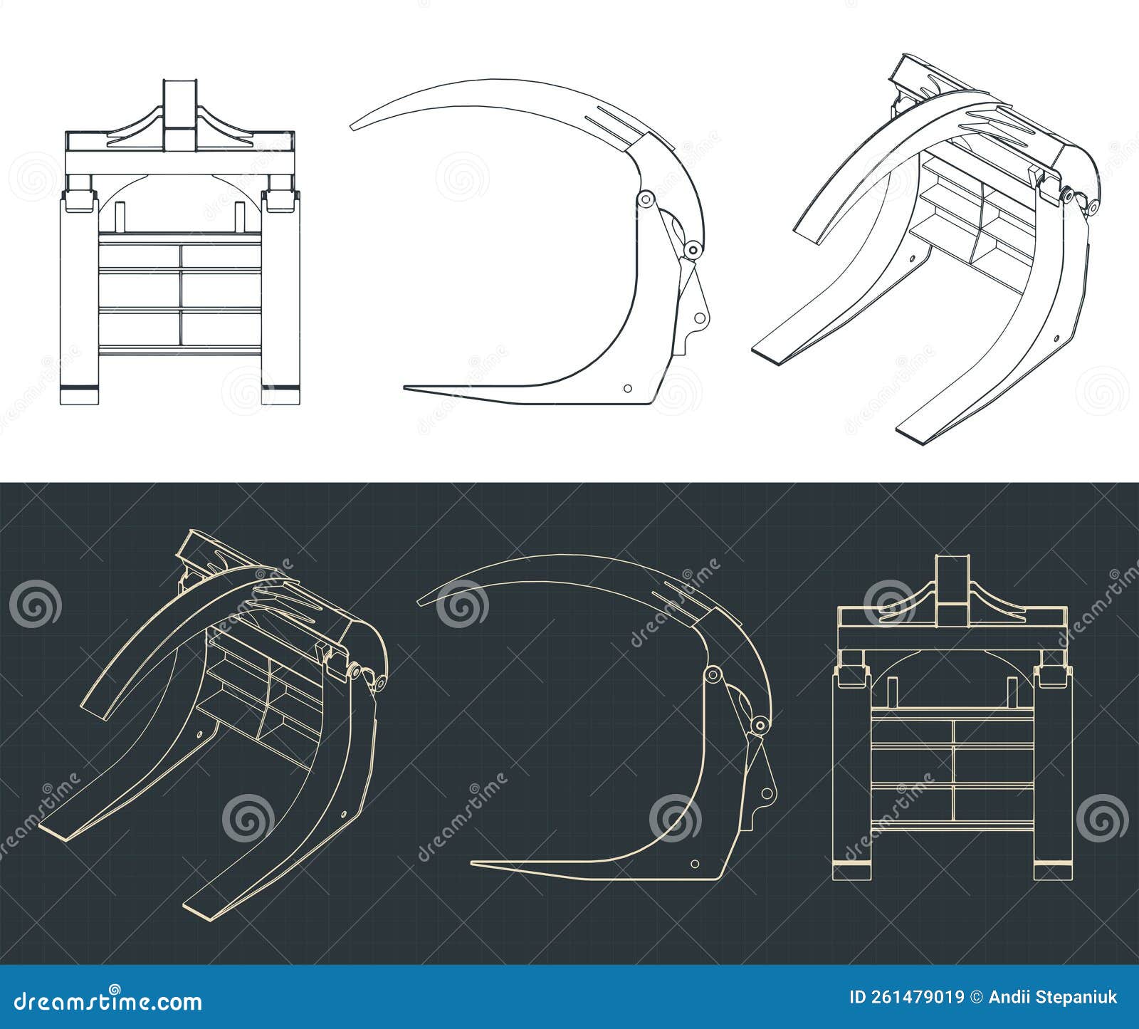 Tree Grabber Blueprints Cartoon Vector | CartoonDealer.com #261479019