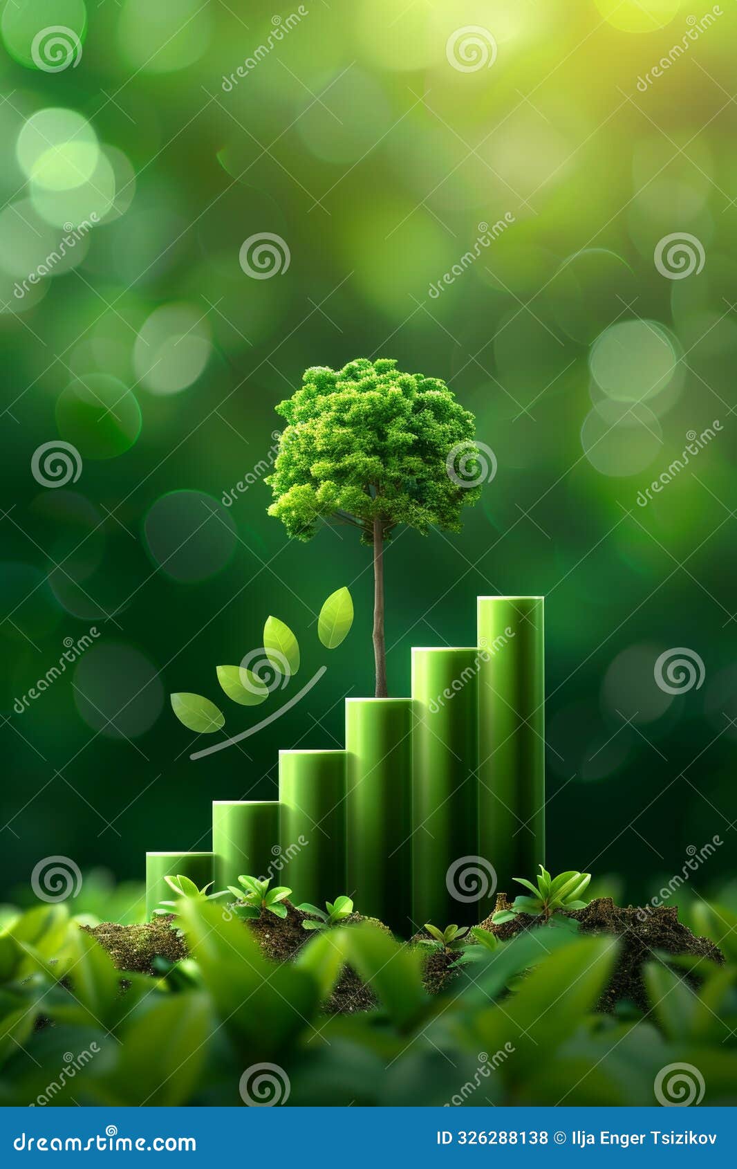 Tree Graphic with Bar Graph Displaying Reduced Carbon Emissions from ...