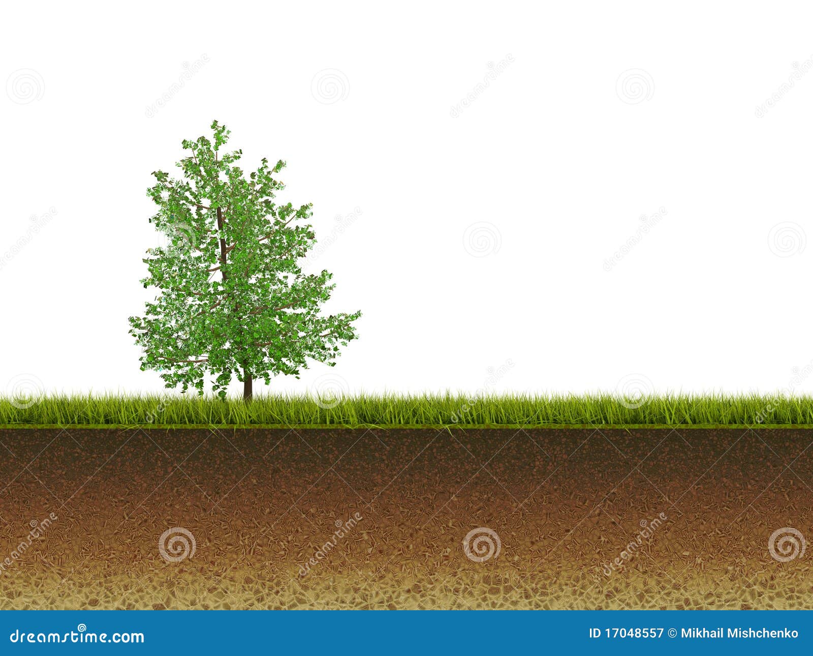 Tree on grass stock illustration. Illustration of ecological - 17048557