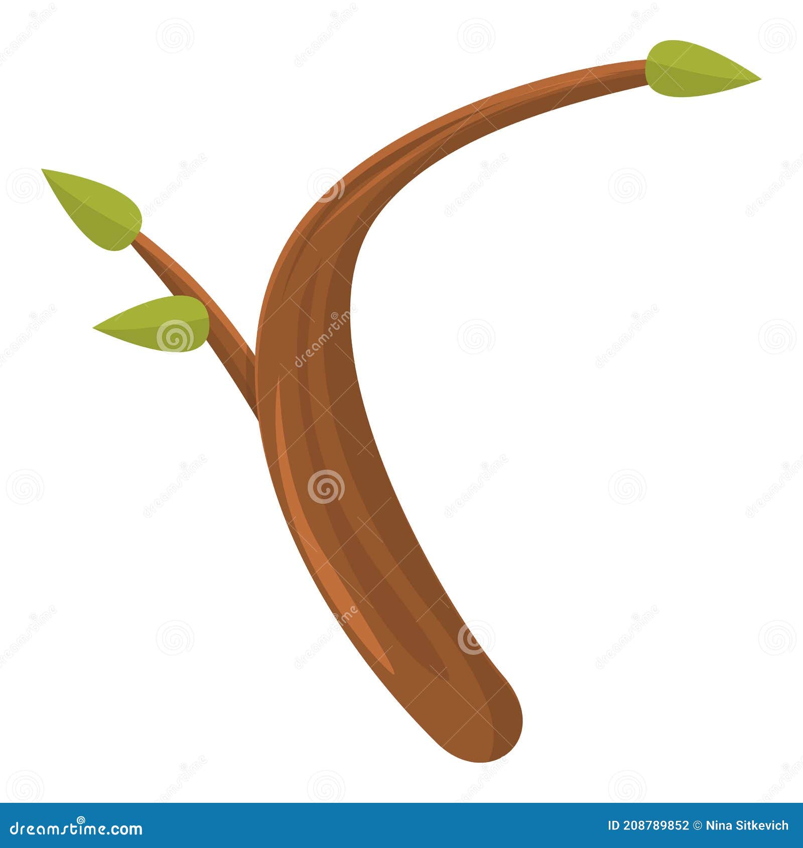 Tree Green Branch Icon, Cartoon Style Stock Vector - Illustration of ...