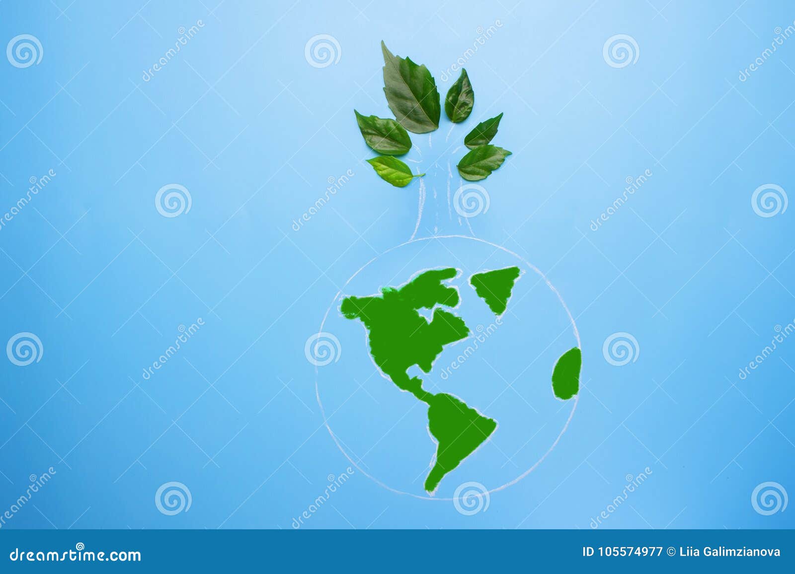 Tree on the green earth stock image. Image of recycle - 105574977