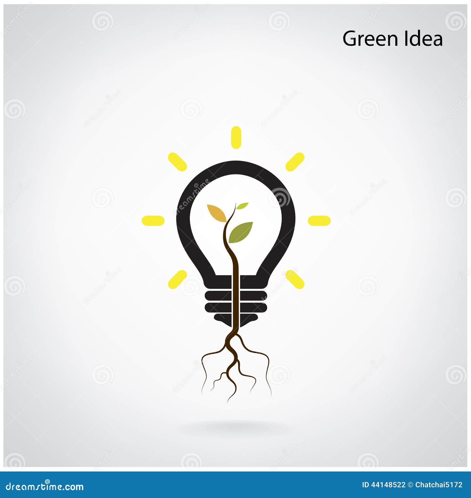 Tree of Green Idea Shoot Grow in a Light Bulb Stock Vector ...