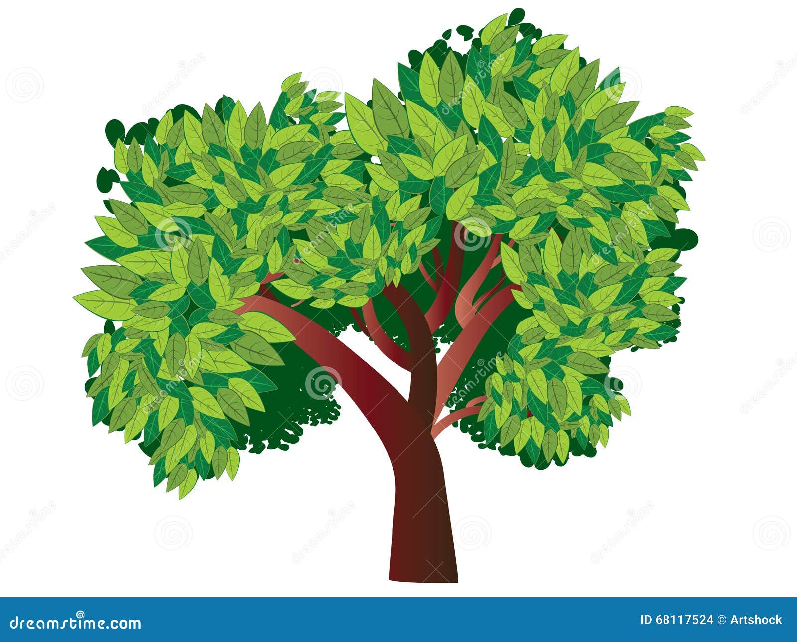 Tree with Green Leafage stock vector. Illustration of nature - 68117524