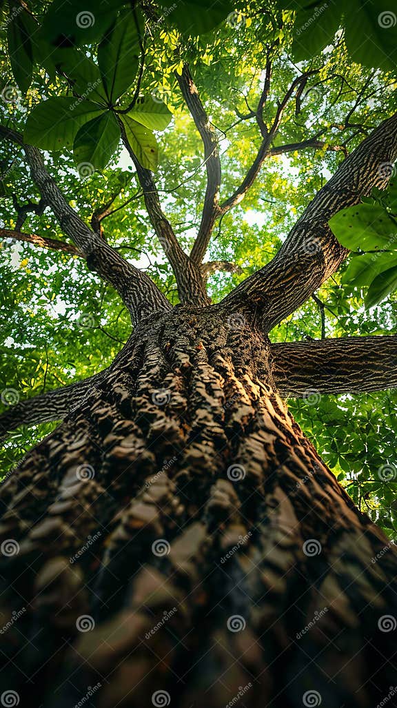A Tree with Green Leaves and a Trunk Stock Image - Image of lush ...
