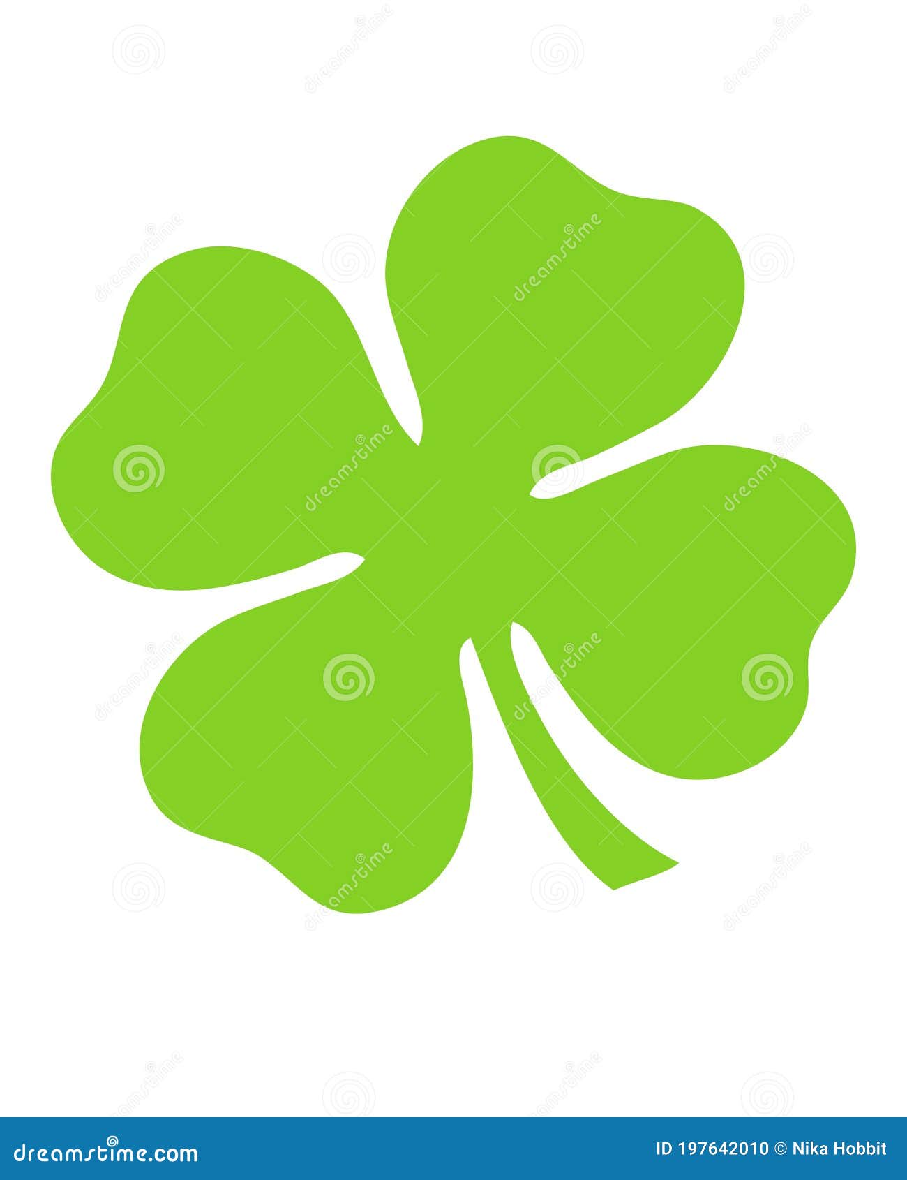 Four Leaf, Vector Illustration on White Background Stock Illustration ...