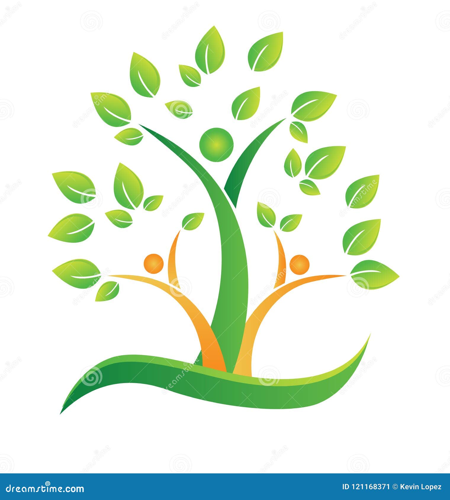 Tree Green Teamwork Figures Icon Vector Stock Vector - Illustration of ...