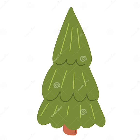 The Tree is Green. Vector Illustration Isolated on White Background ...