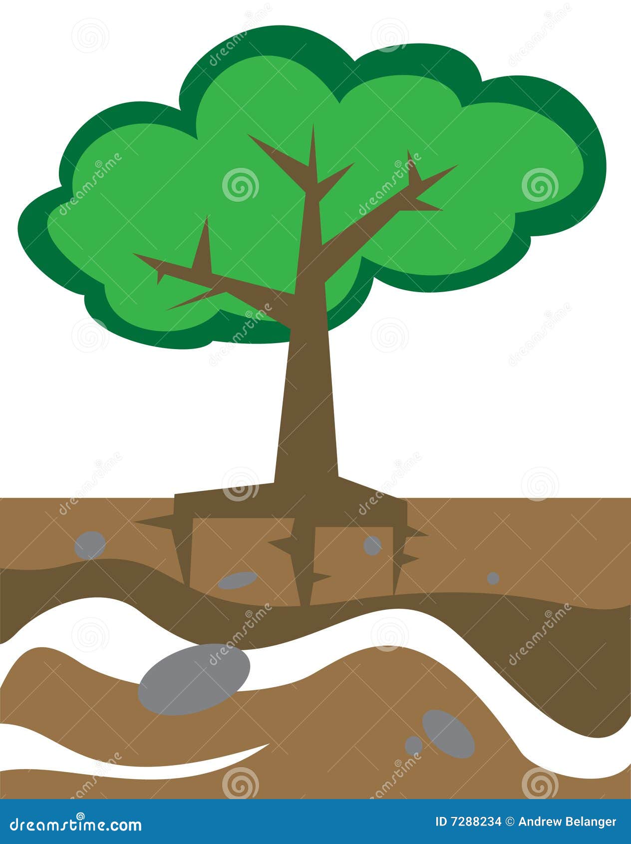 Tree in Ground stock illustration. Illustration of brown - 7288234