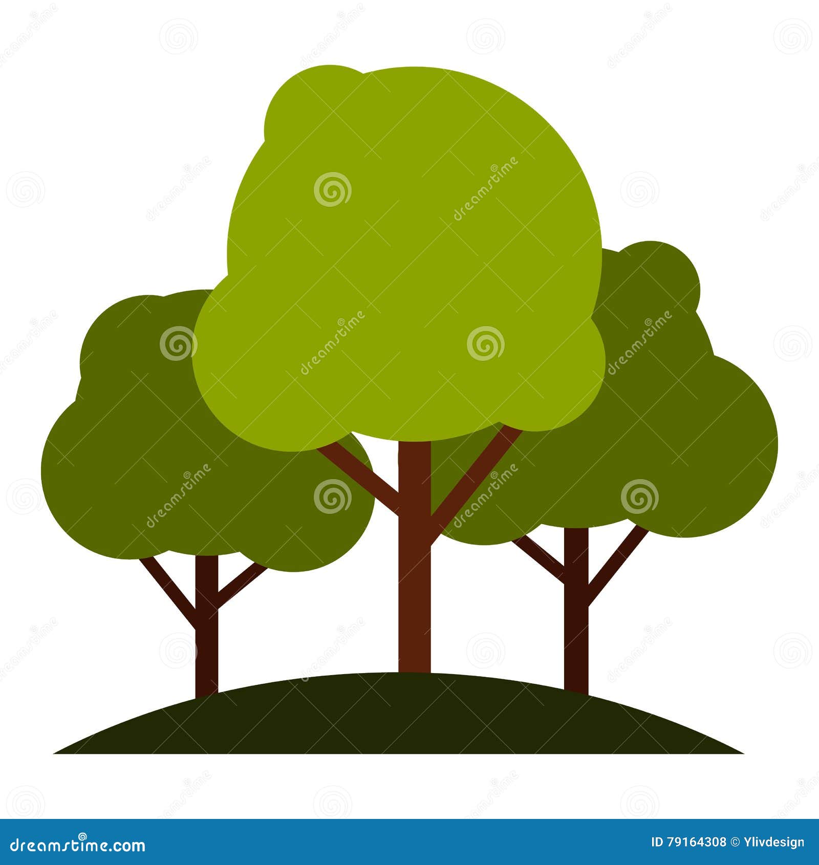 Tree Group Icon, Flat Style Stock Vector - Illustration of bush, birch ...