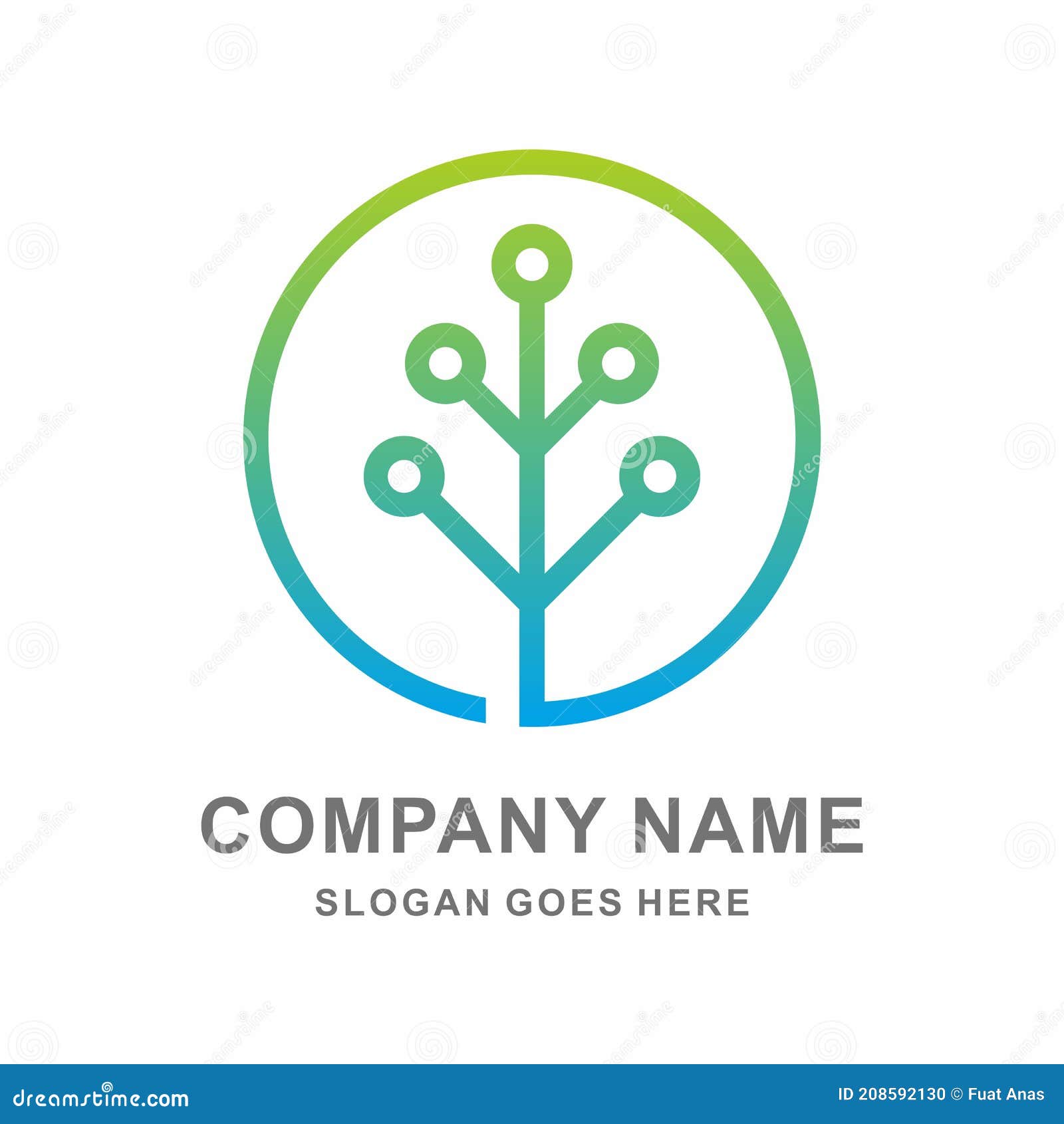 Tree Grow Arrow Dots Digital Link Connection Technology Computer ...