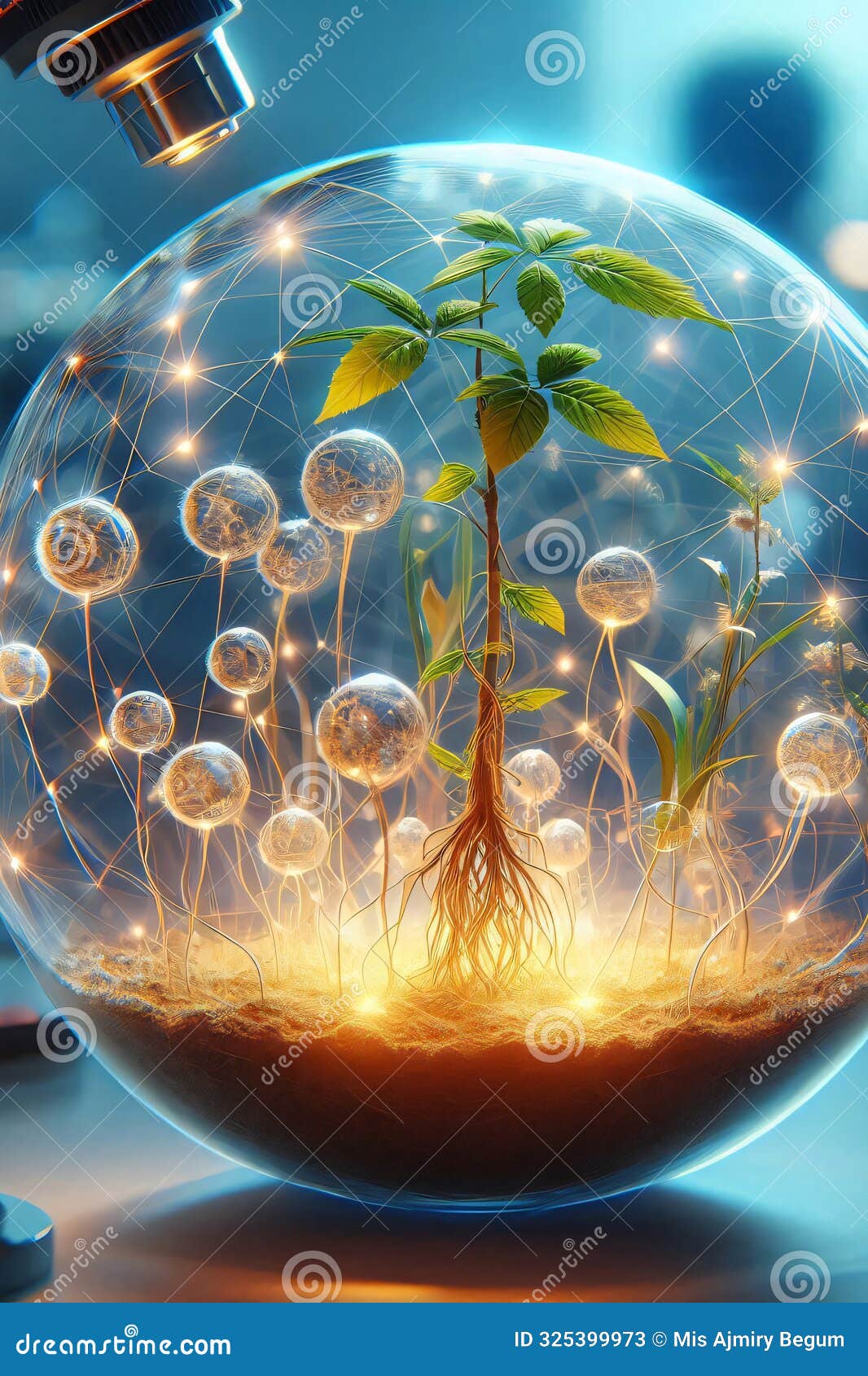 Tree Grow in Lab, Cellular Advance Technology. Stock Illustration ...
