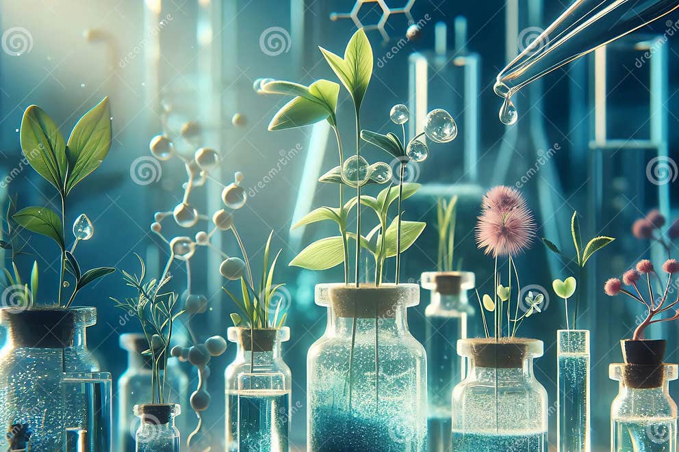 Tree Grow in Lab, Cellular Advance Technology. Stock Illustration ...