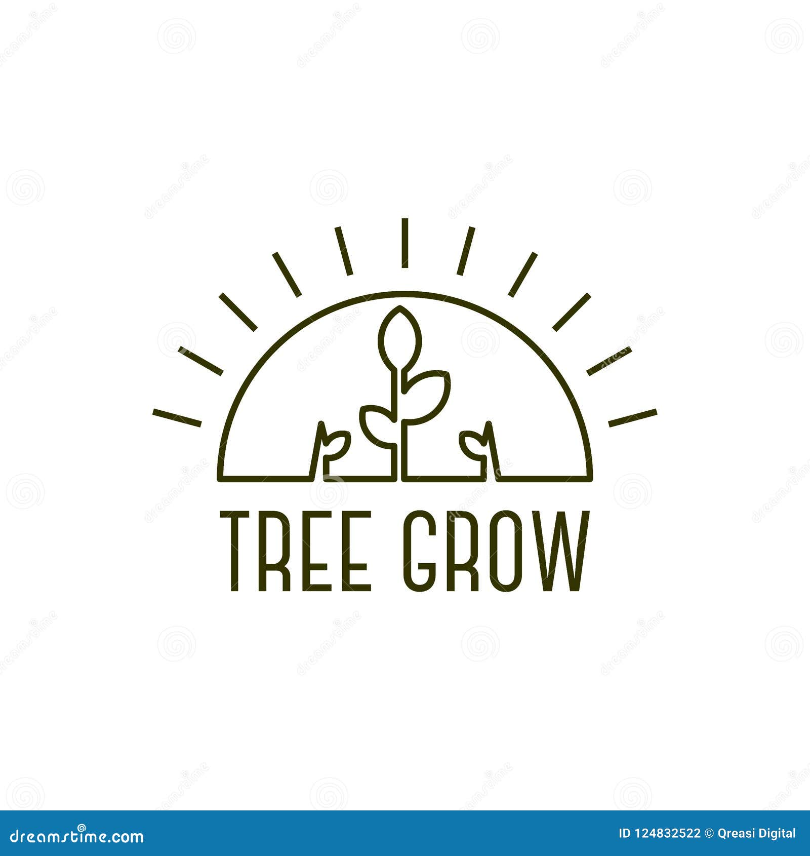Tree grow logo stock illustration. Illustration of logo - 124832522