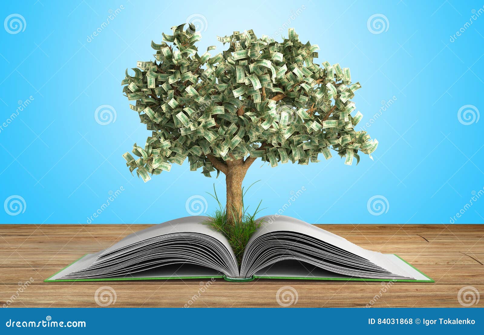 Tree Growing from Book a Big Open Book with Tree Reading Makes Y Stock ...