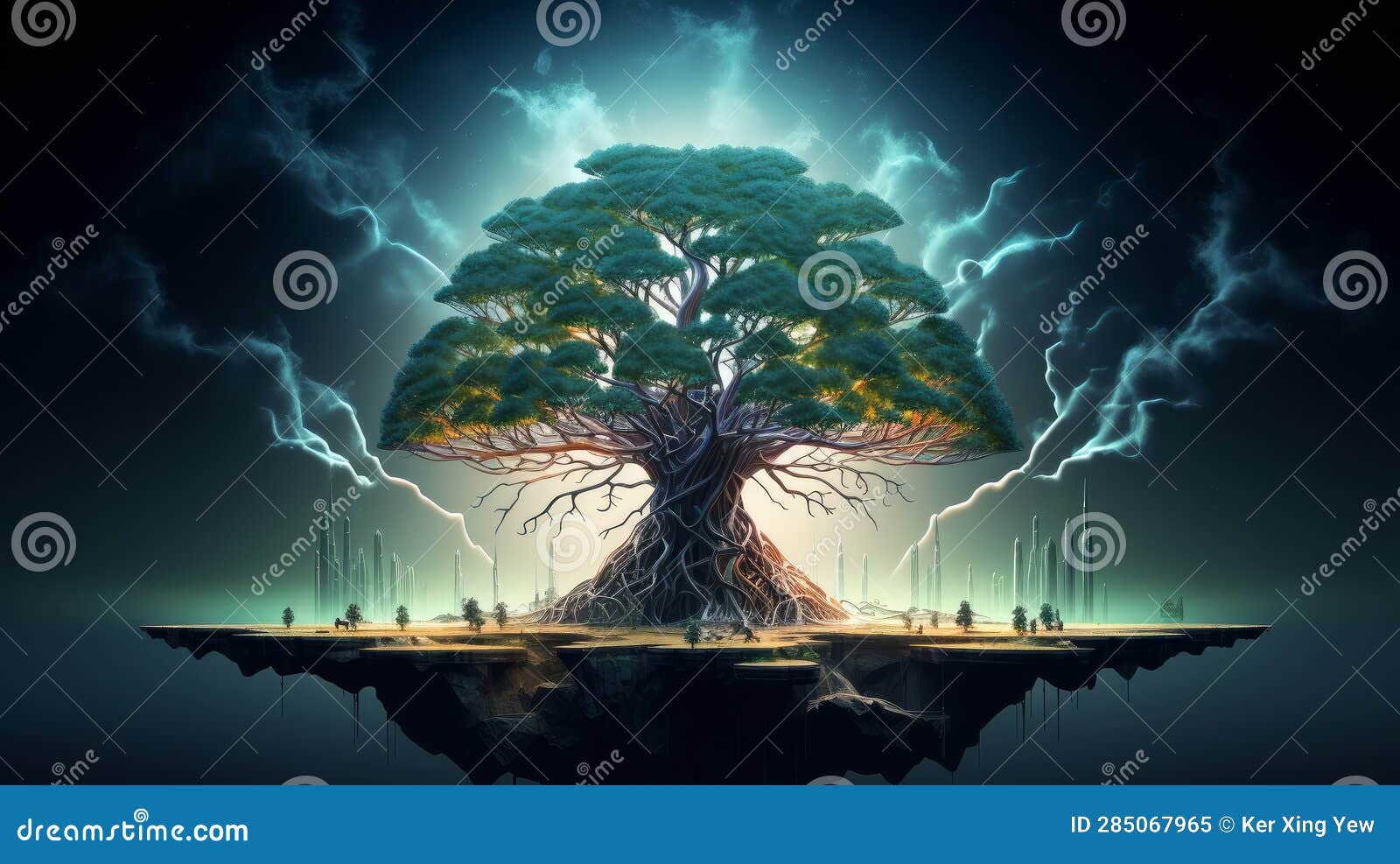 Tree Growing from a Brain, Symbolizing Mental Resilience and Growth ...