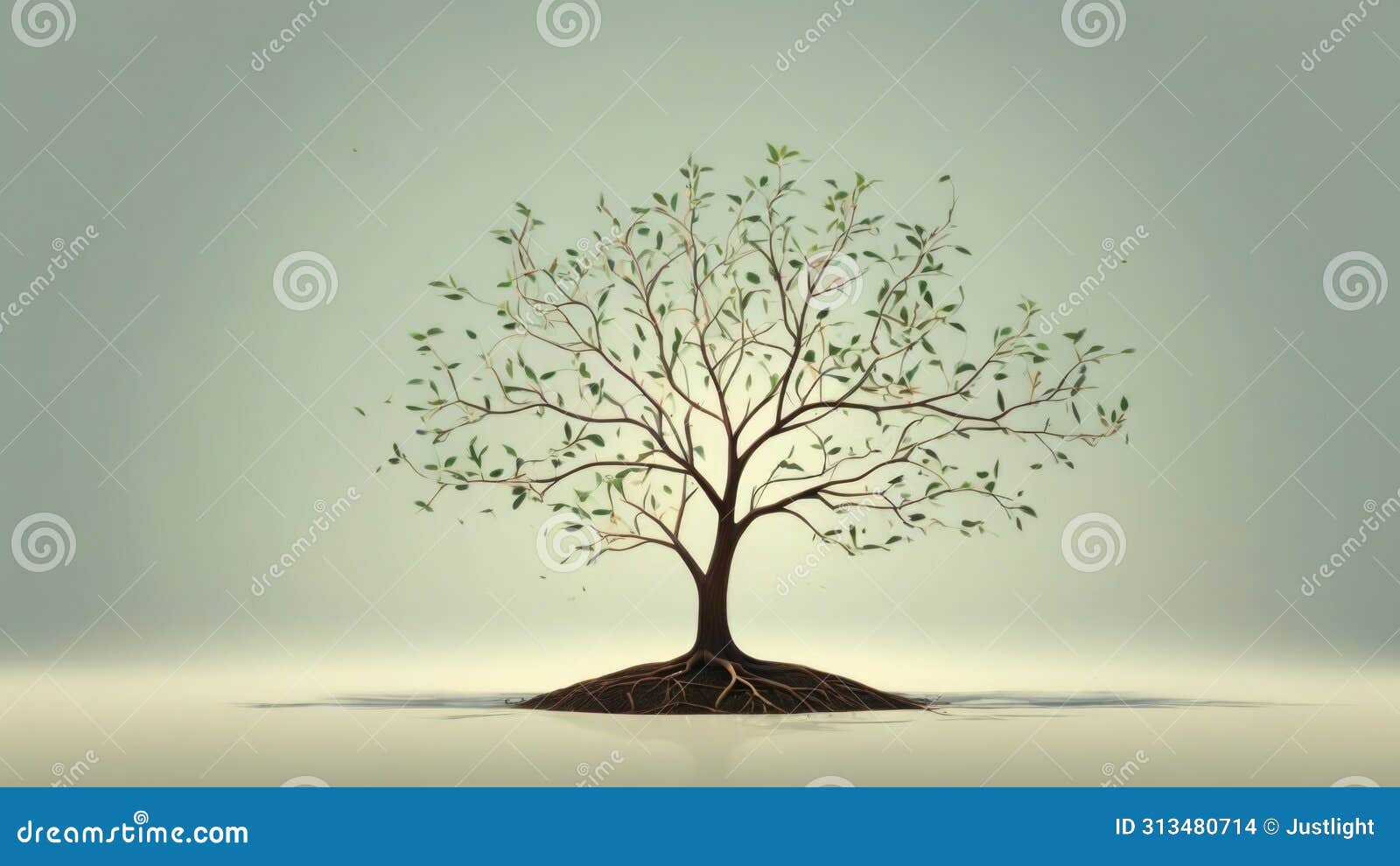 A Tree Growing and Branching Out, with Each Branch Representing a ...