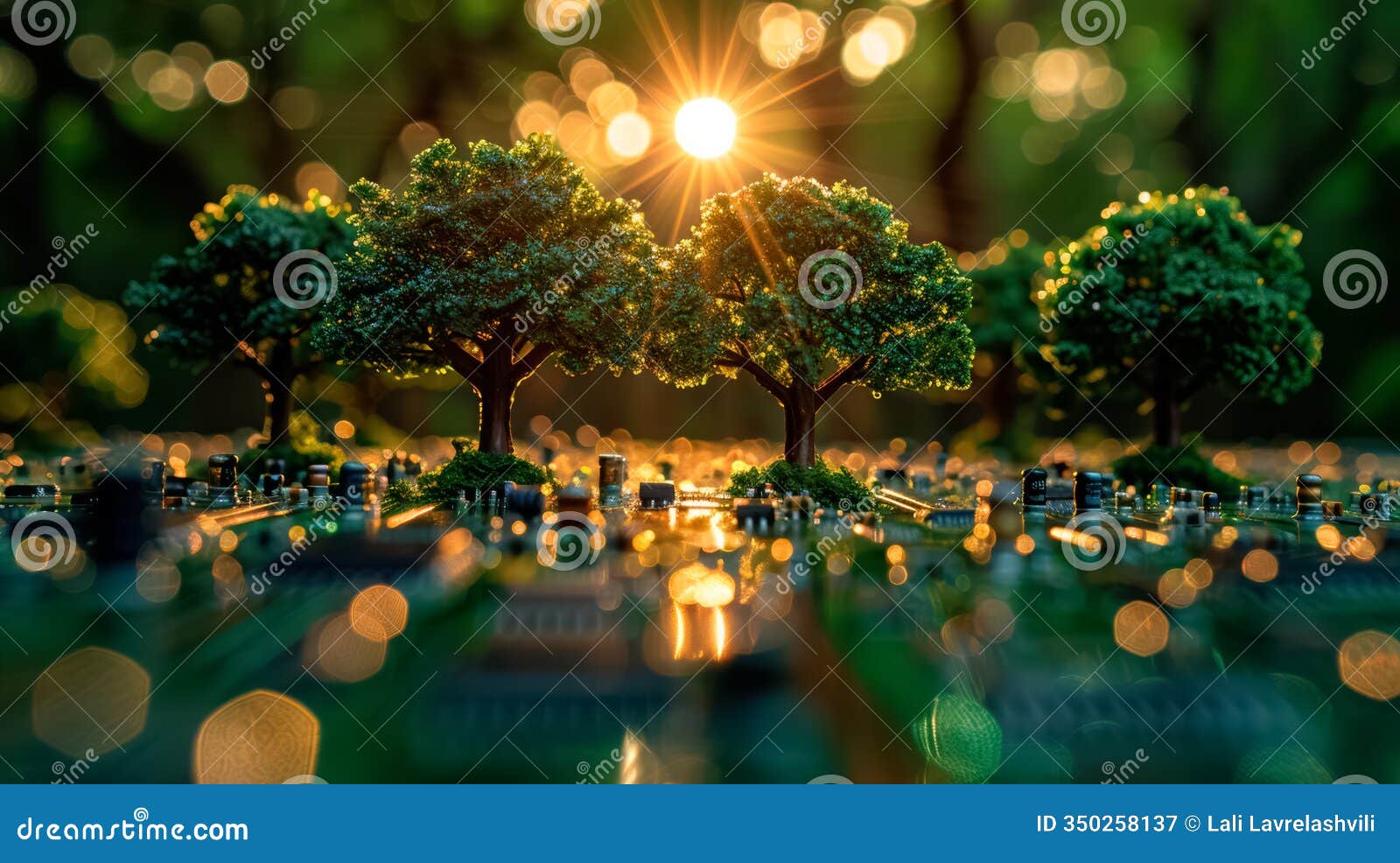Tree Growing on Circuit Board Technology Innovations Stock Illustration ...