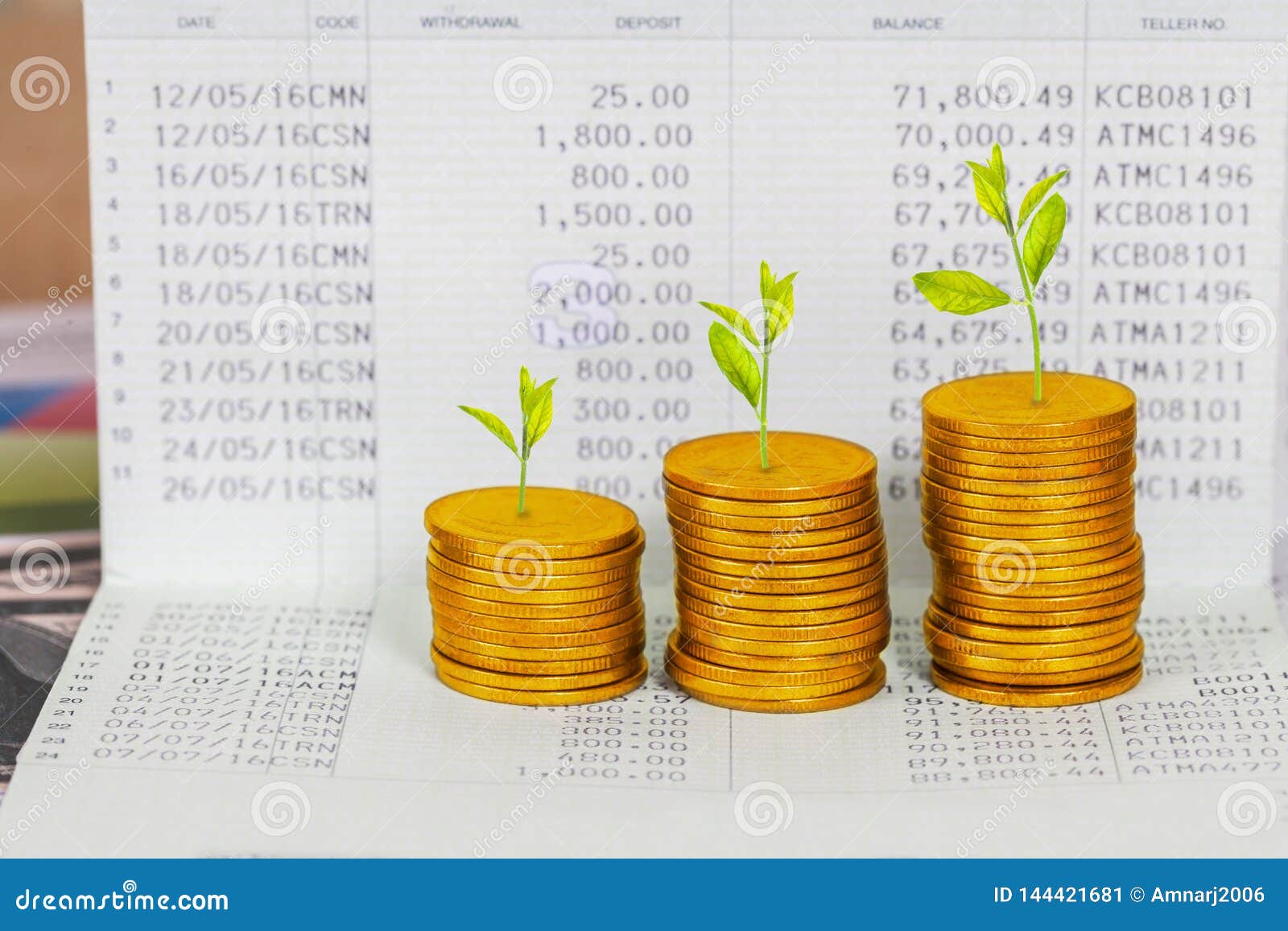 Tree Growing on Coins Stack ,concept of Investment Stock Image - Image ...