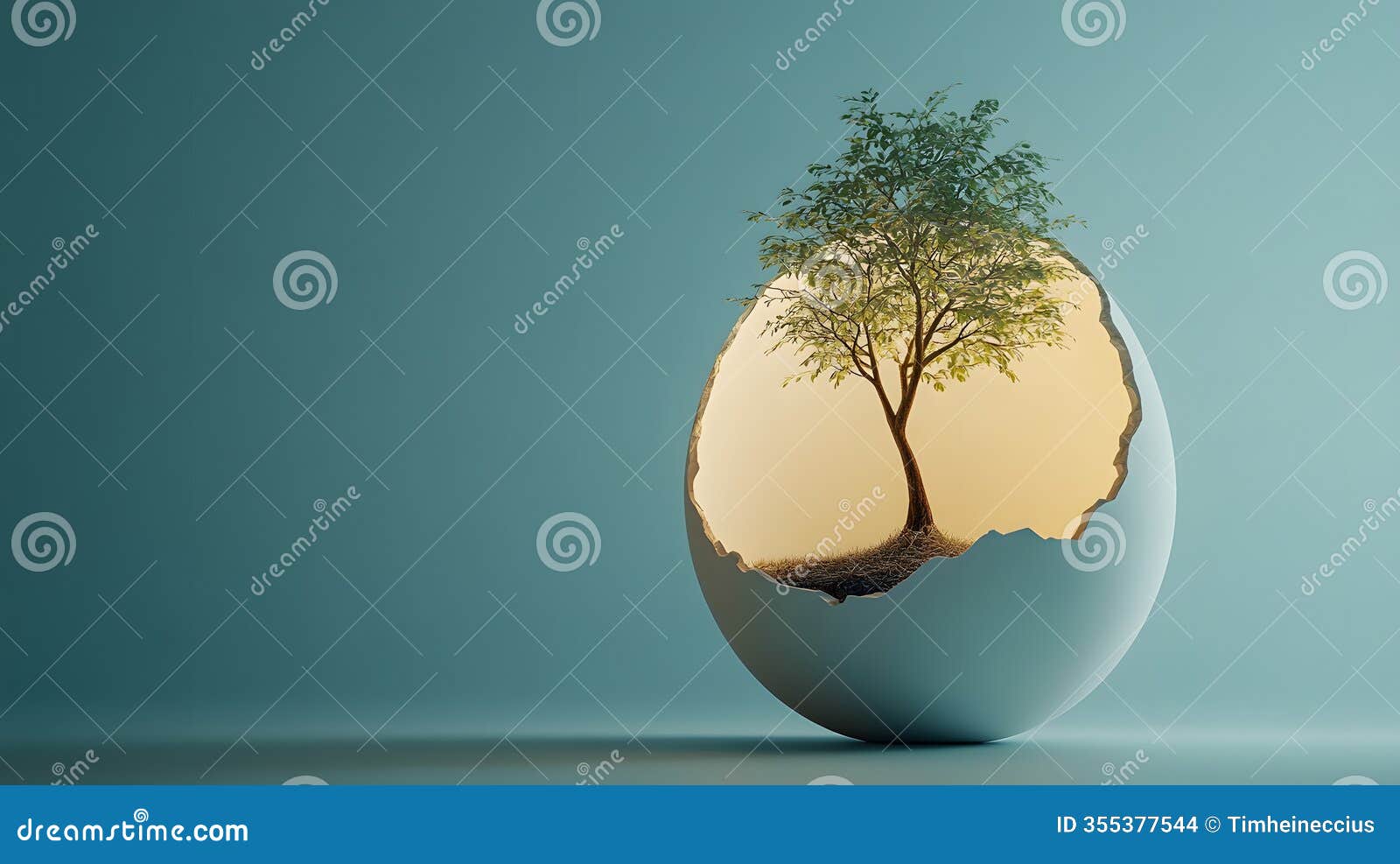 Tree Growing from an Egg Shell Representing New Beginnings and Growth ...