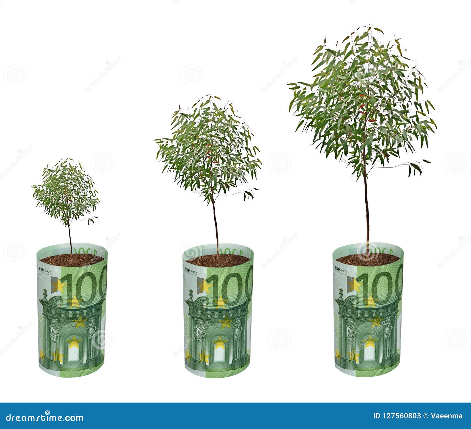 Tree Growing from Euro Banknots Stock Image - Image of background ...