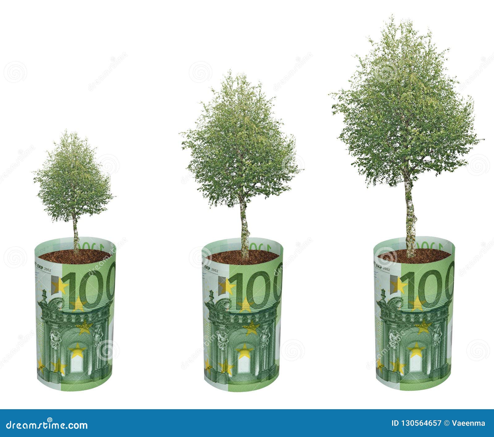Tree Growing from Euro Banknotes Stock Image - Image of finance ...