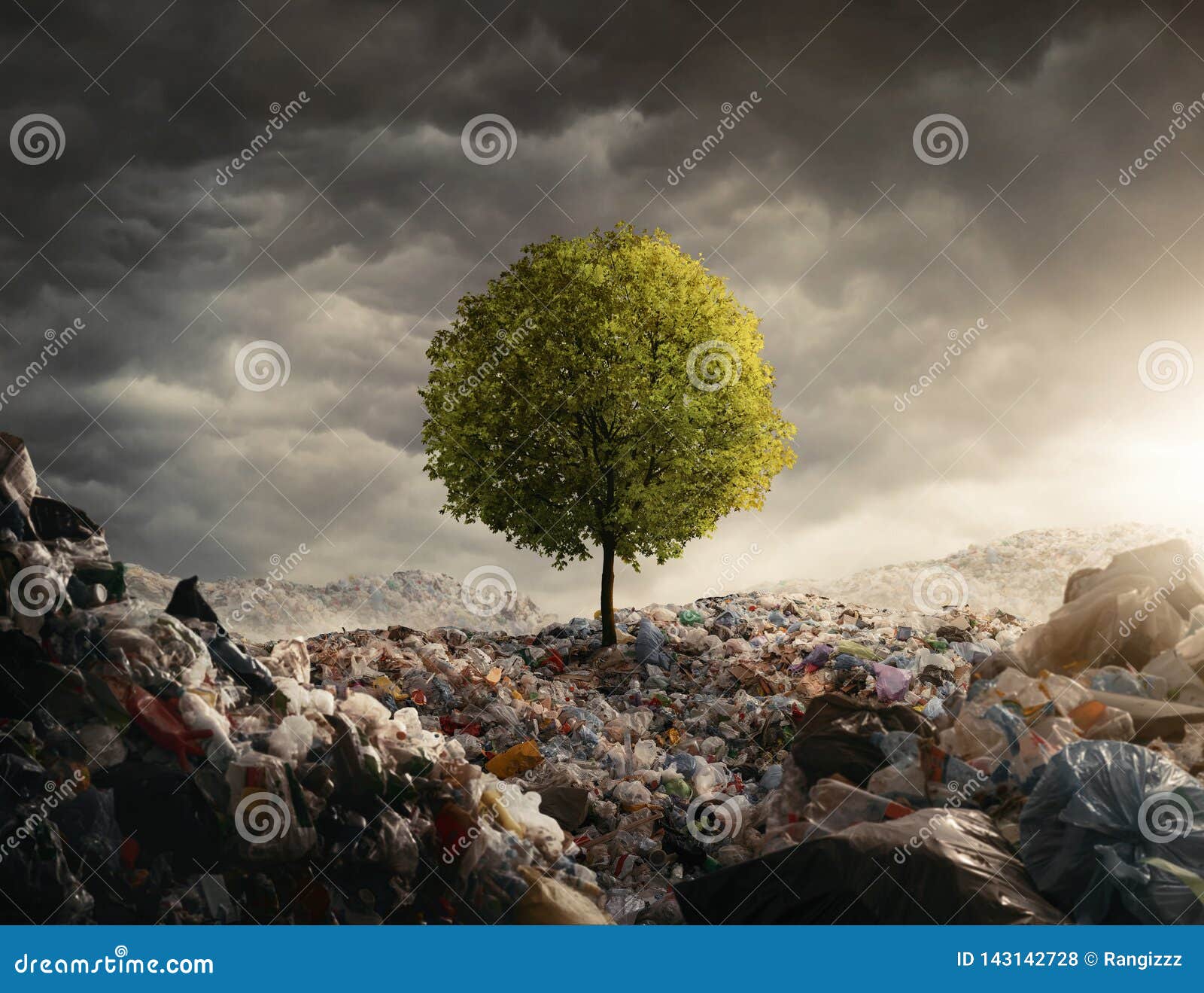 Garbage Dump Landscape Full Of Litter, Plastic Bottles,rubbish And ...