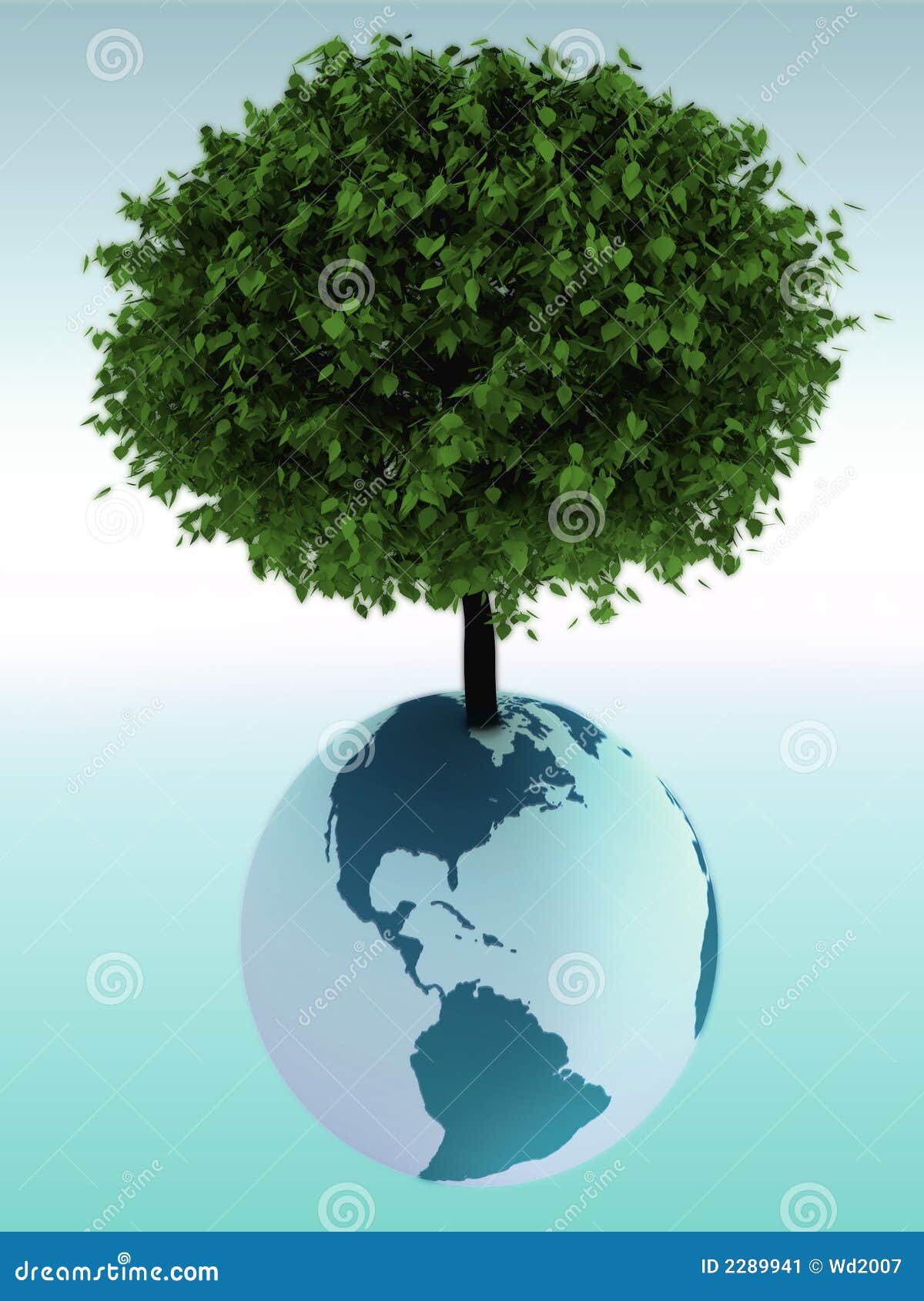 Tree growing from a globe stock illustration. Illustration of tree ...