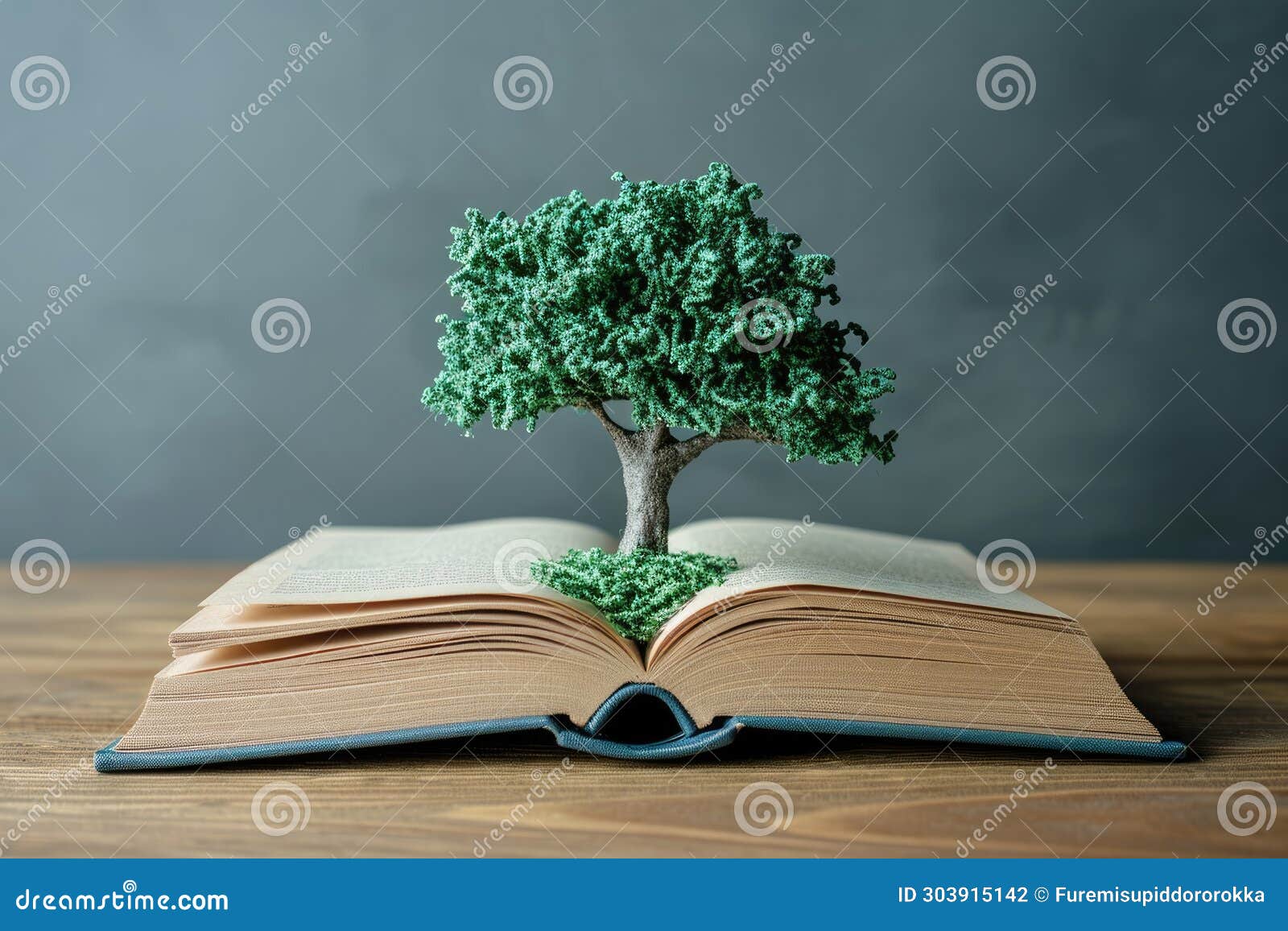 Tree Growing from an Open Book, Symbolizing the Growth of Knowledge and ...