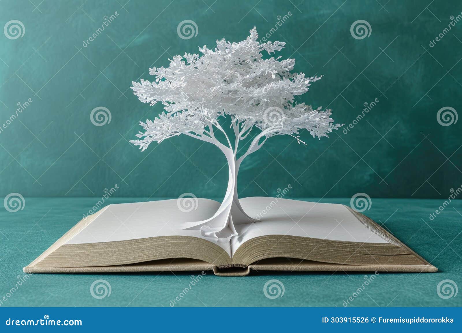 Tree Growing from an Open Book, Symbolizing the Growth of Knowledge and ...