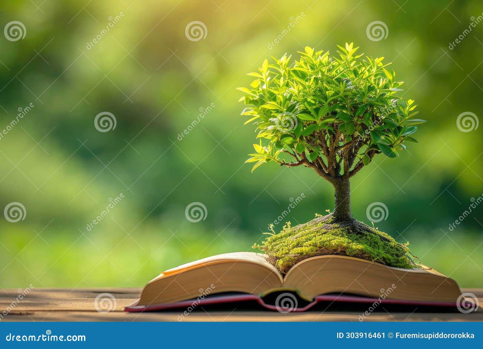 Tree Growing from an Open Book, Symbolizing the Growth of Knowledge and ...