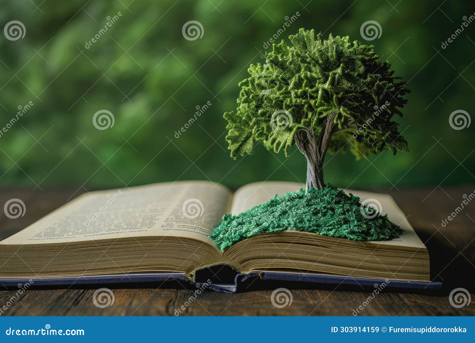 Tree Growing from an Open Book, Symbolizing the Growth of Knowledge and ...