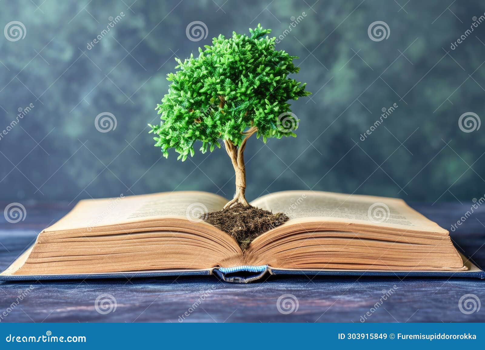 Tree Growing from an Open Book, Symbolizing the Growth of Knowledge and ...