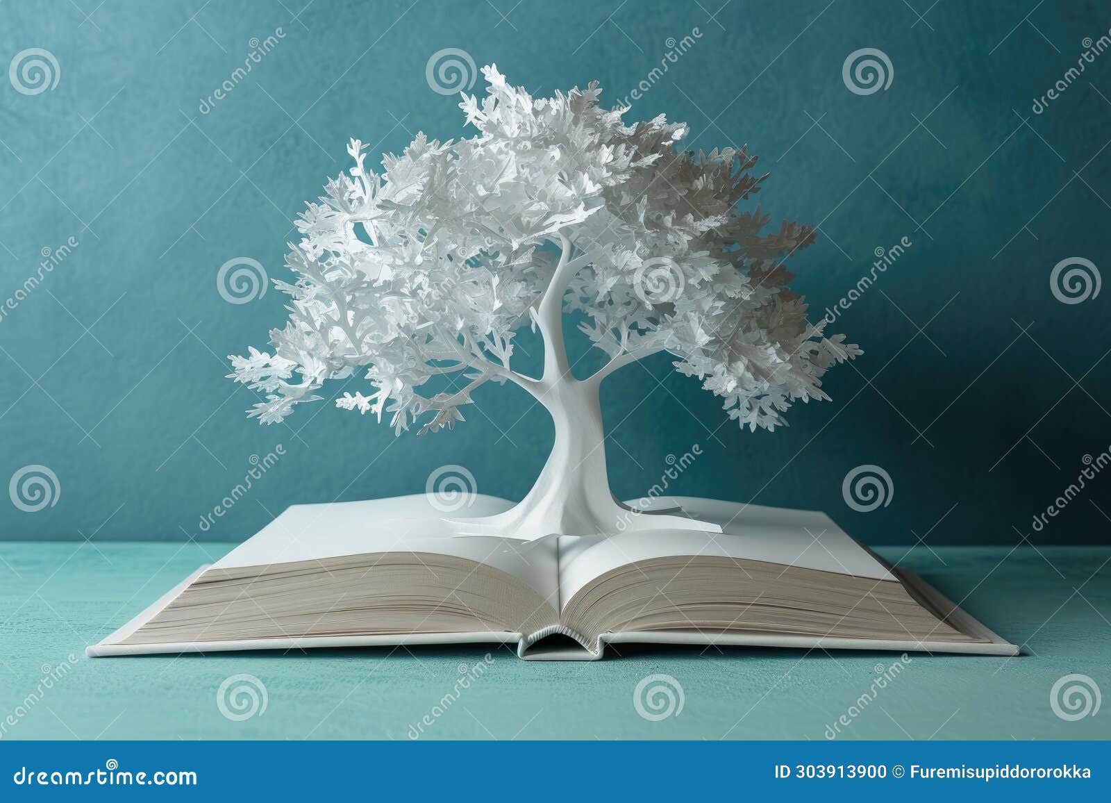 Tree Growing from an Open Book, Symbolizing the Growth of Knowledge and ...