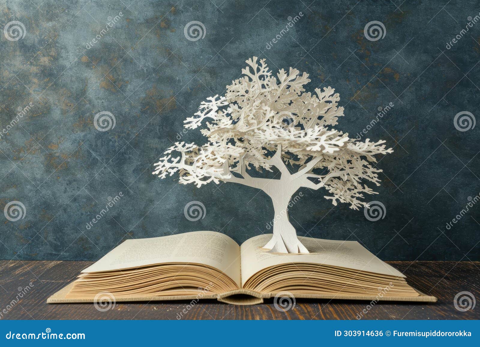 Tree Growing from an Open Book, Symbolizing the Growth of Knowledge and ...
