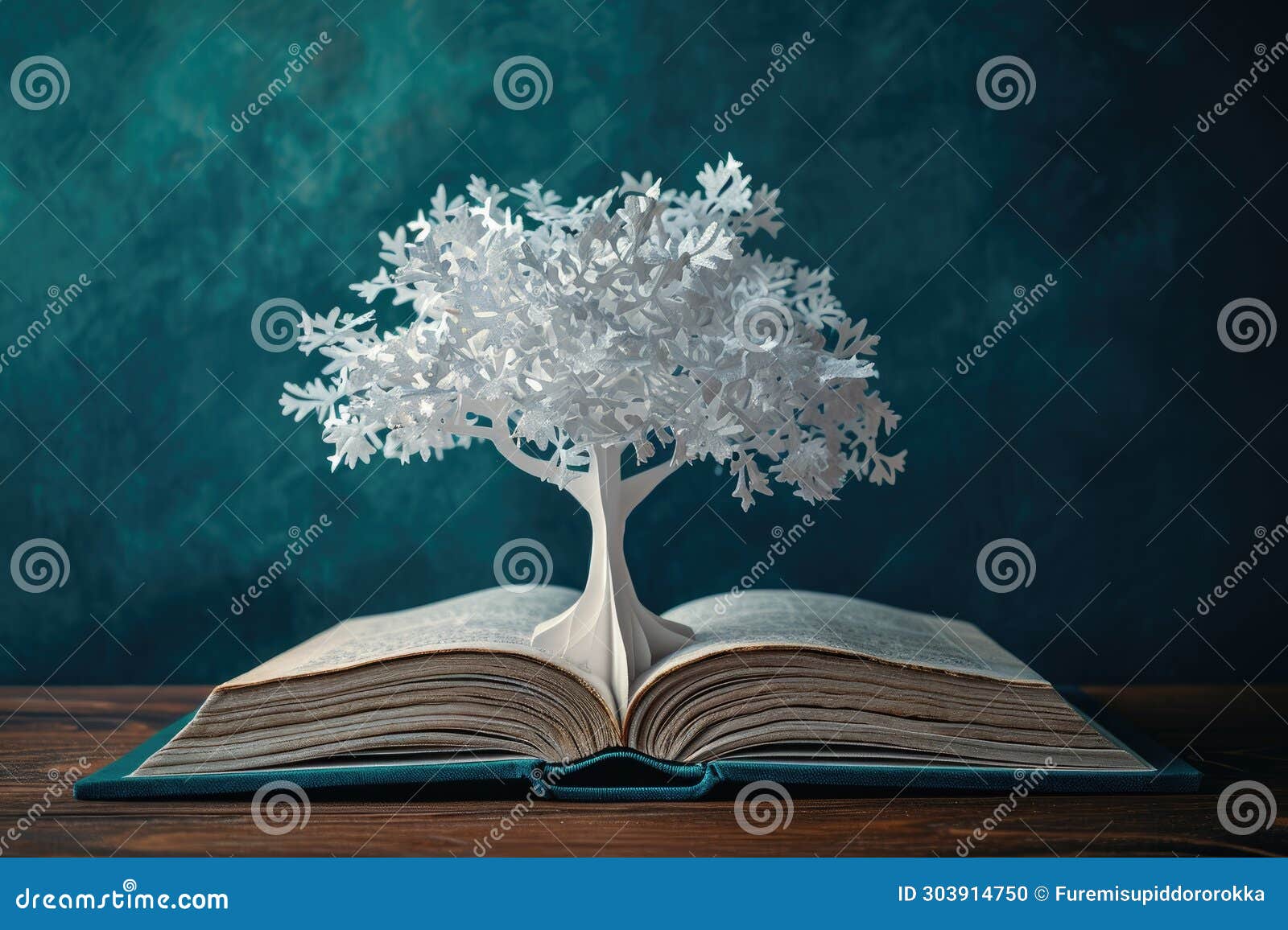 Tree Growing from an Open Book, Symbolizing the Growth of Knowledge and ...