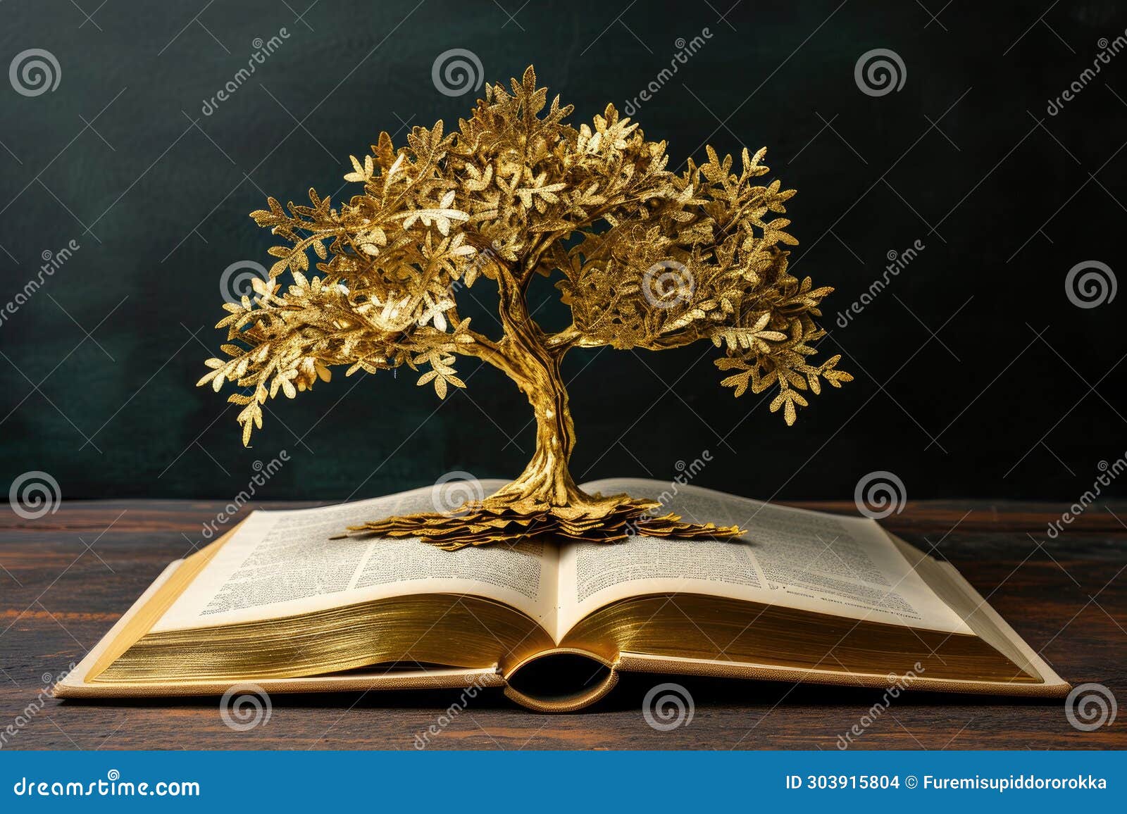 Tree Growing from an Open Book, Symbolizing the Growth of Knowledge and ...