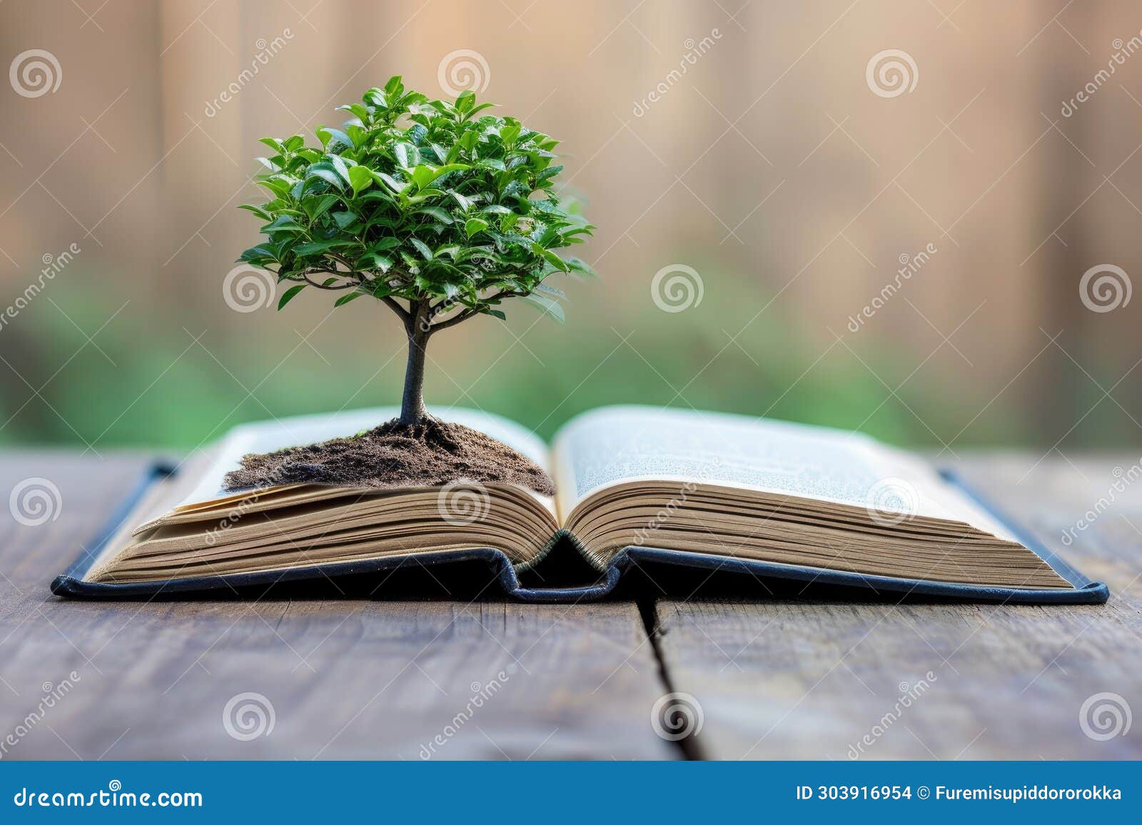 Tree Growing from an Open Book, Symbolizing the Growth of Knowledge and ...