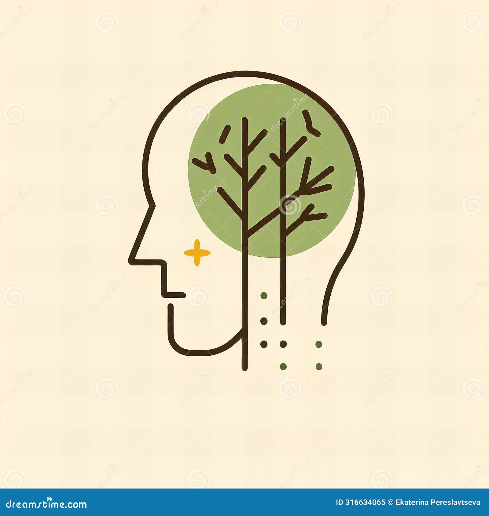 A Tree is Growing Out Man Head Stock Illustration - Illustration of ...